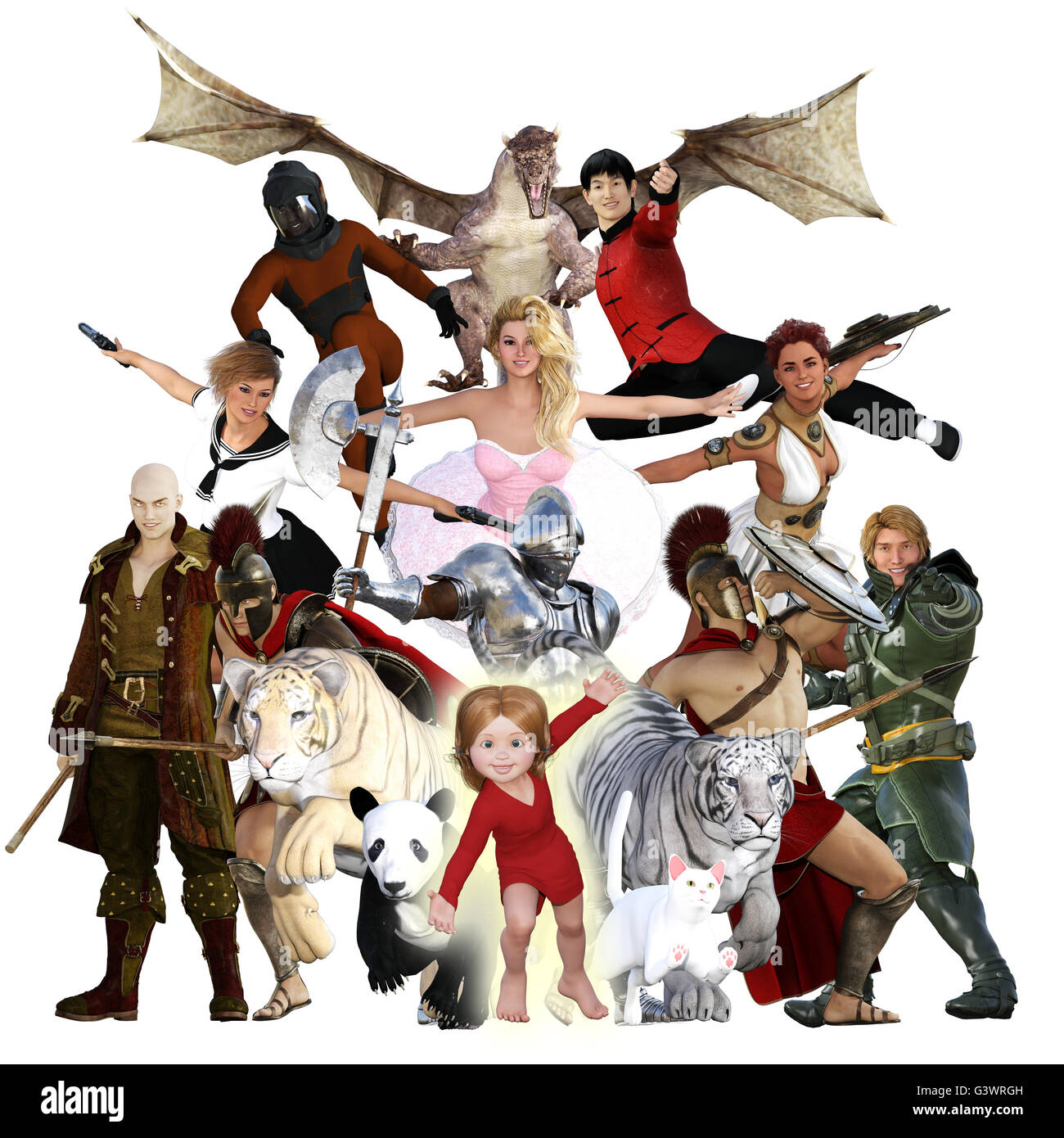 Literary Classics and Fictional Characters Dreamed Up By a Child Stock ...