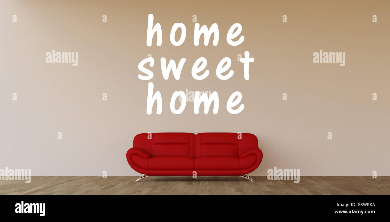 Home Sweet Home Concept with Home Interior Art Stock Photo - Alamy