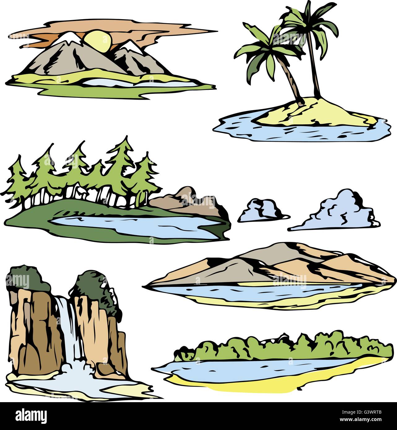 Sand map drawn Stock Vector Images - Alamy