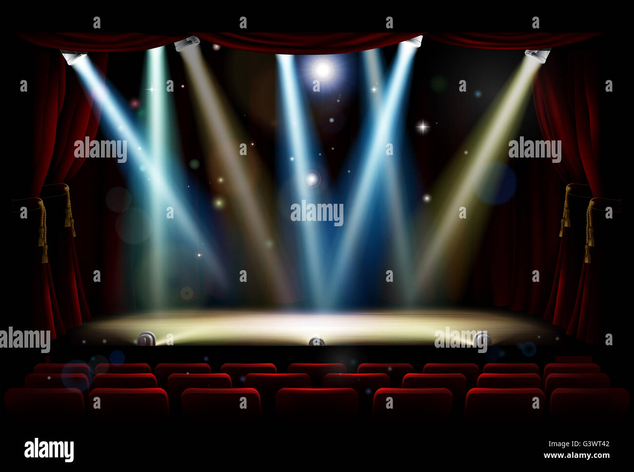 Theatre footlights vector hi-res stock photography and images - Alamy