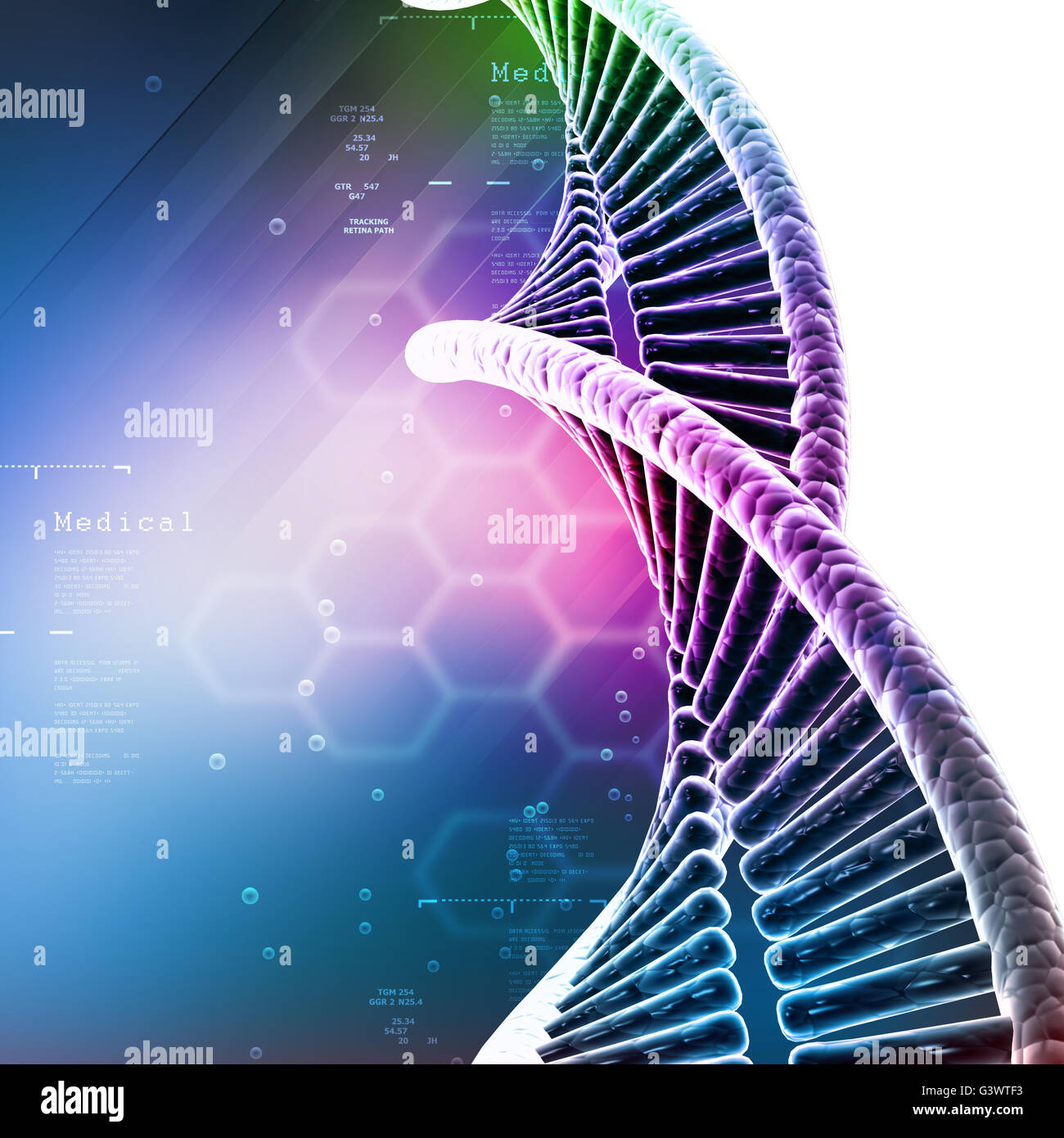 DNA in color background Stock Photo - Alamy