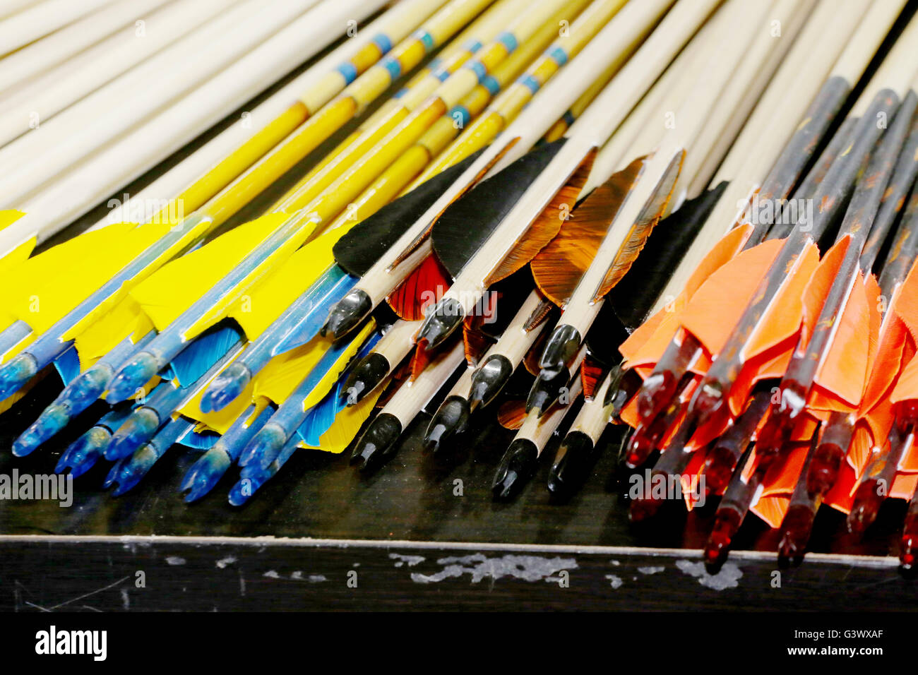 Bow arrows sport archery concept as a background Stock Photo - Alamy