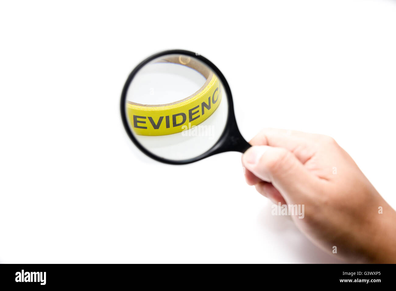 Yellow crime scene tape magnifying tape hi-res stock photography and ...