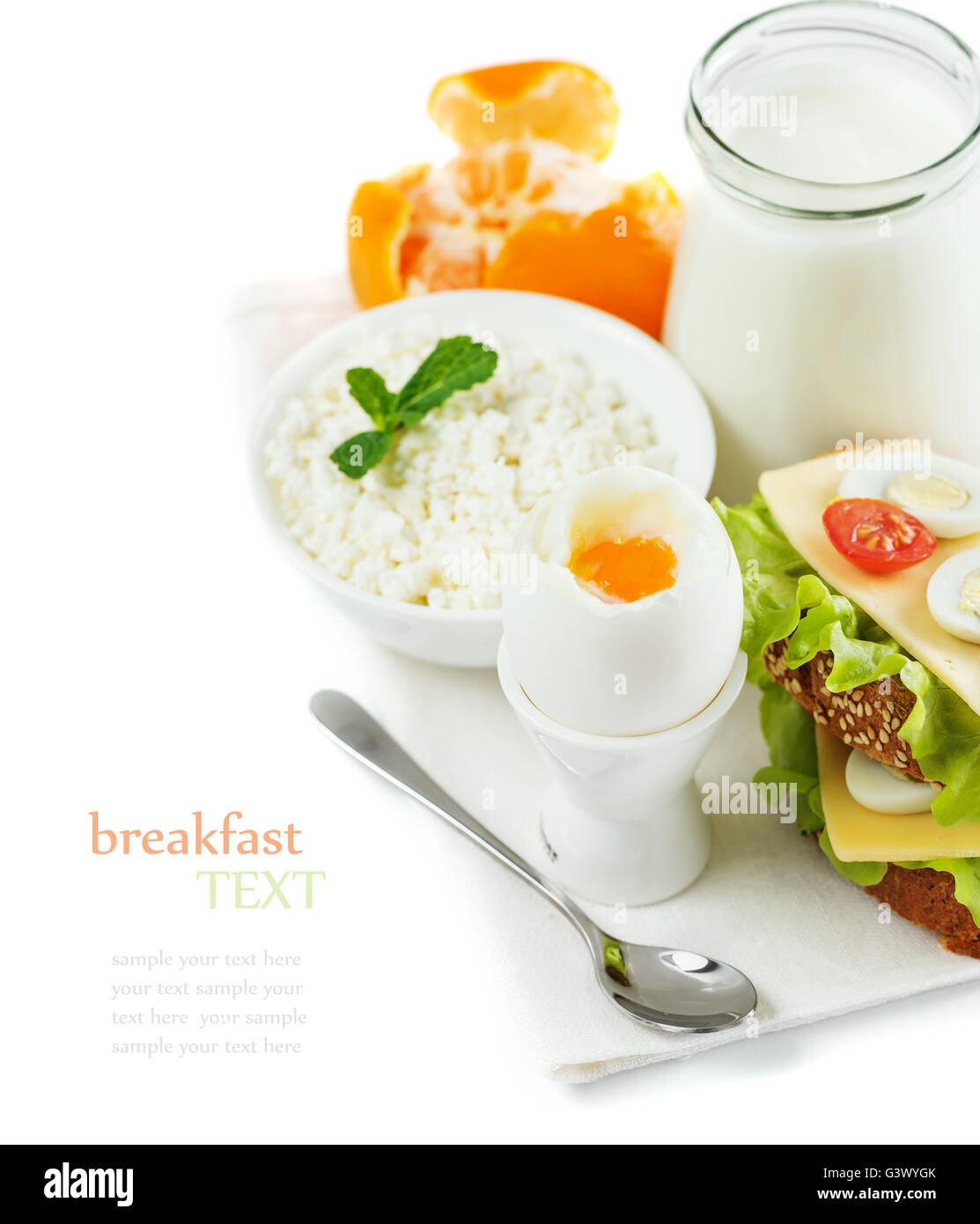 Delicious healthy breakfast of fresh products Stock Photo - Alamy