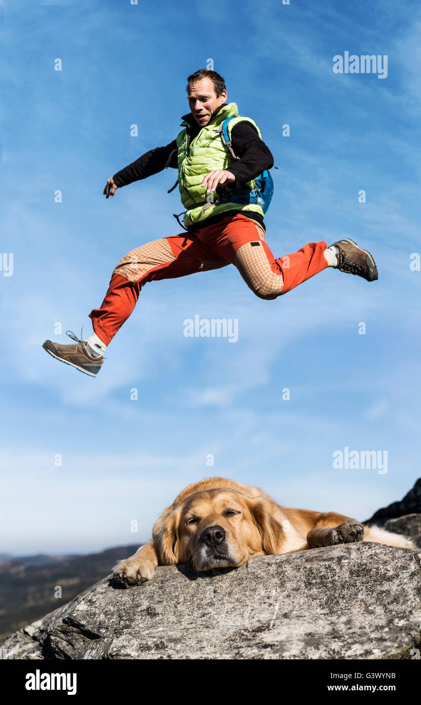 Silhouette dog jumping hi-res stock photography and images - Alamy