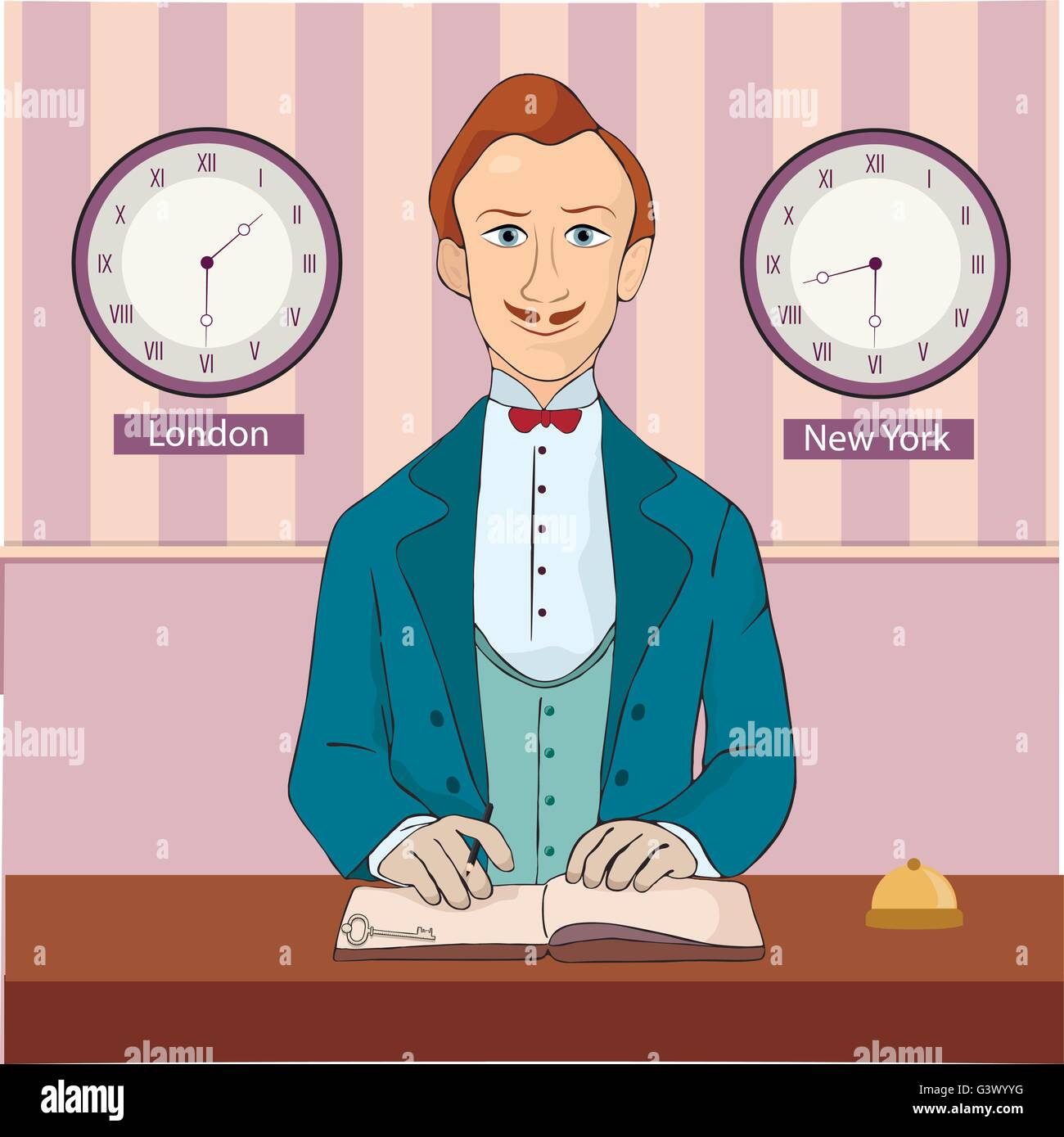Male receptionist Stock Vector Images - Alamy