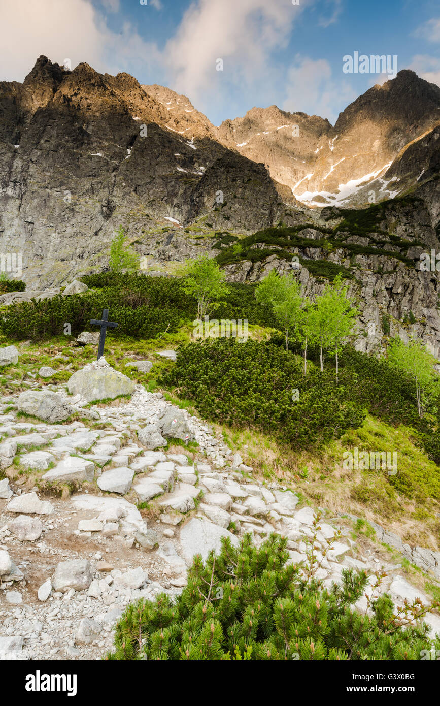 High peak summit at sunrise in Tatra National Park Stock Photo - Alamy