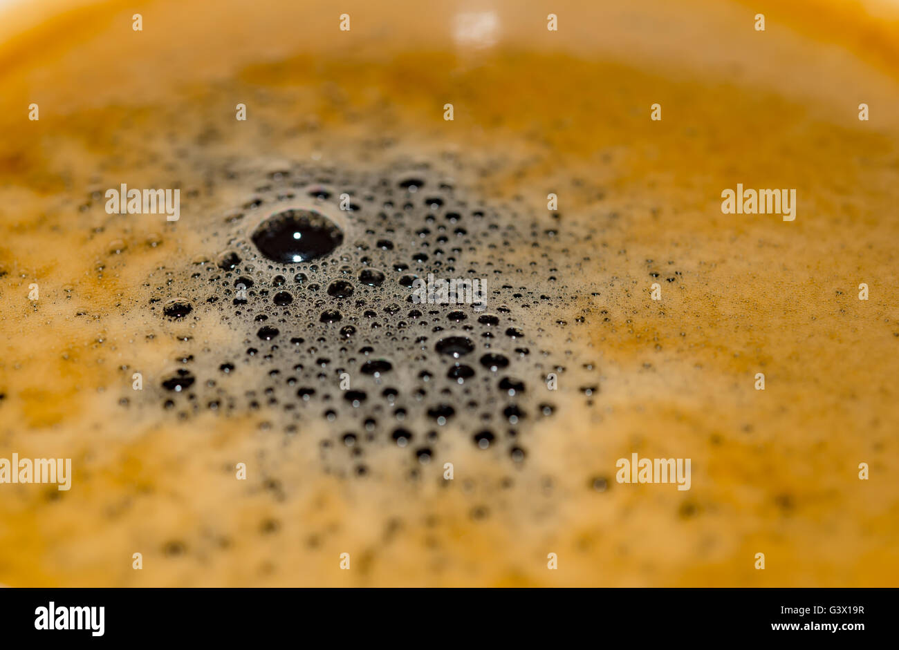 Overhead view of a cup espresso coffee Stock Photo - Alamy