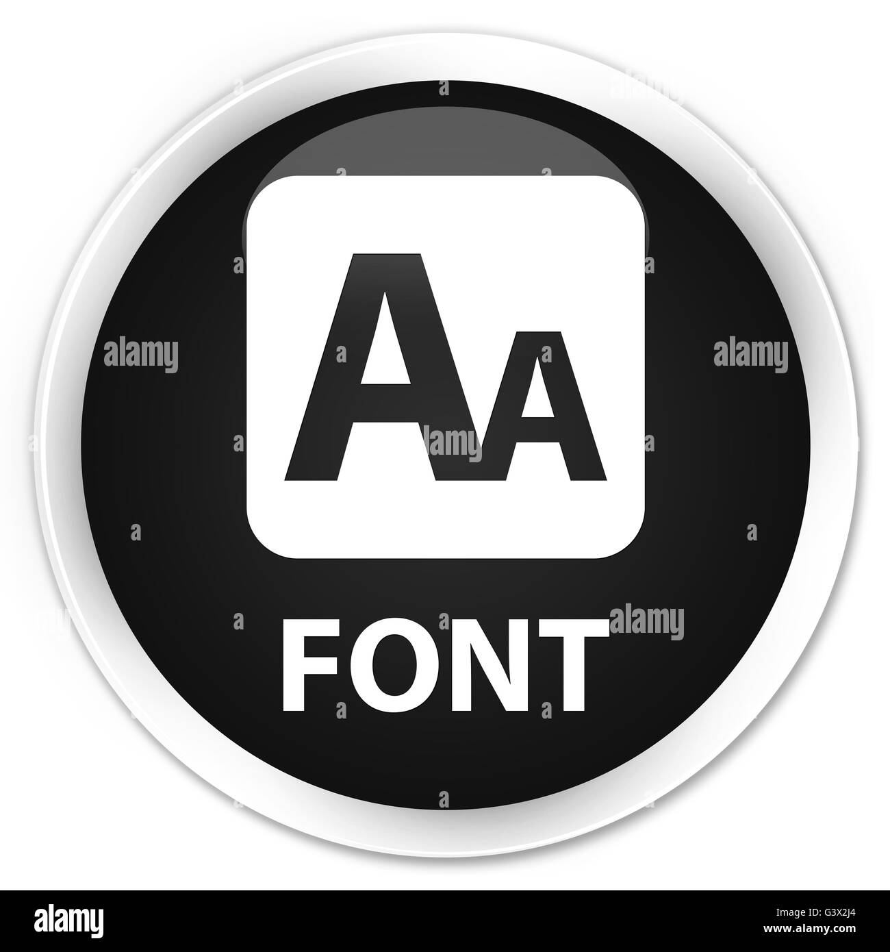 Font isolated on premium black round button abstract illustration Stock ...