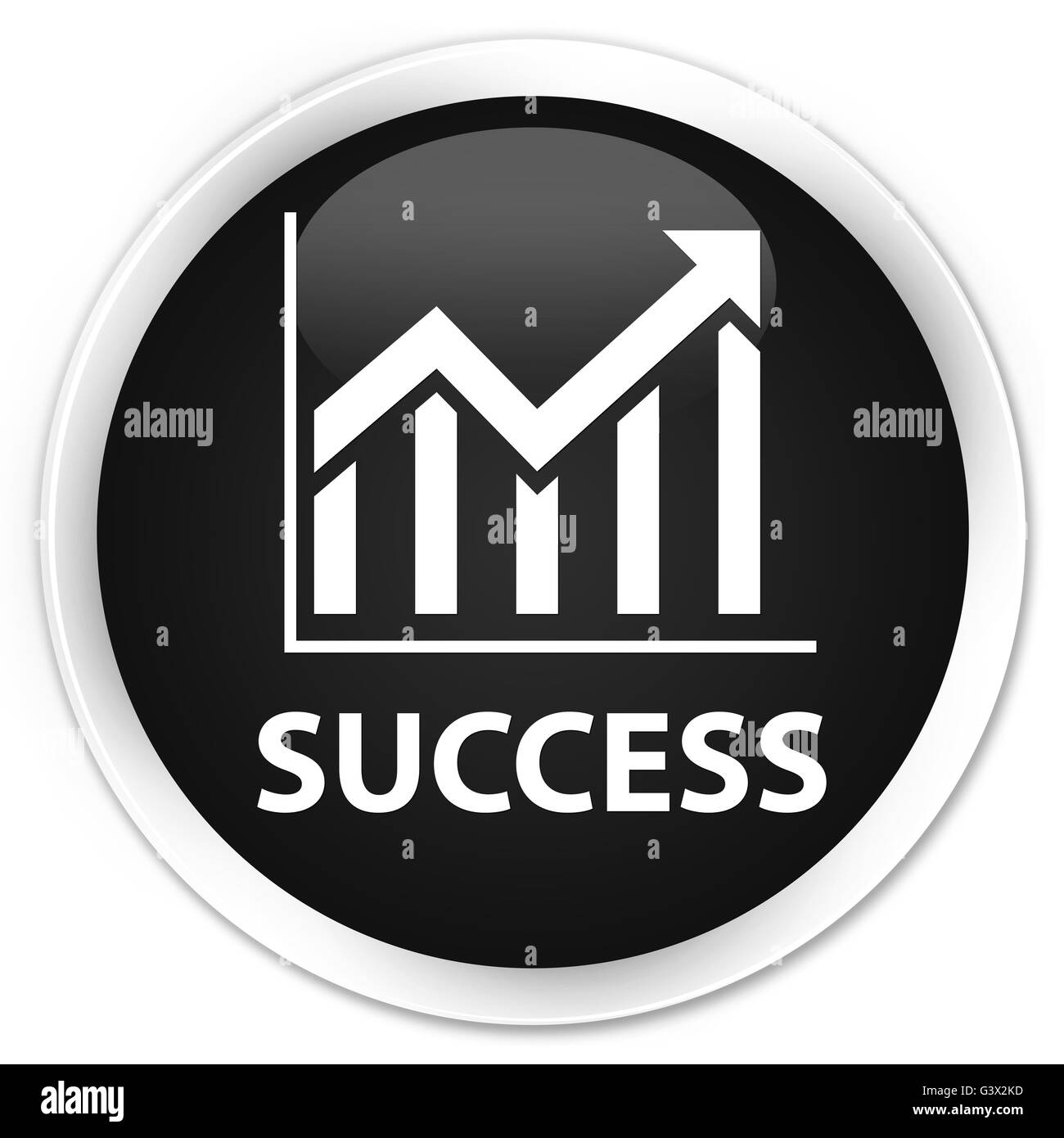 Success (statistics icon) isolated on premium black round button ...