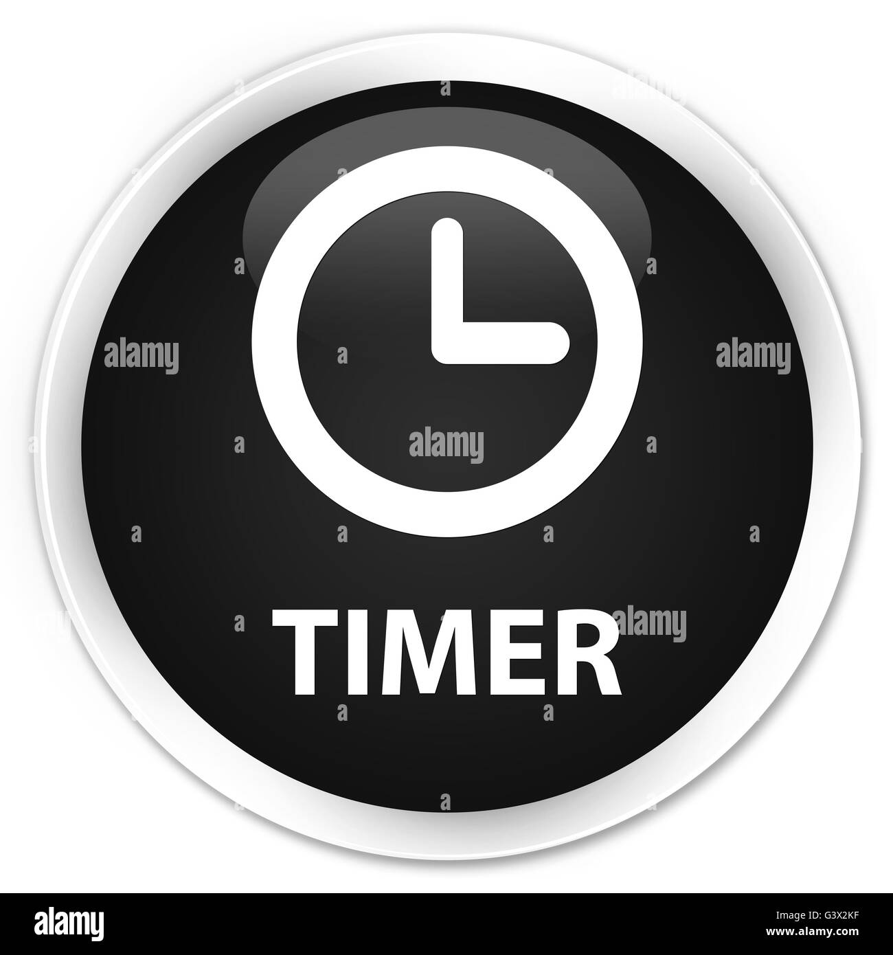 Timer isolated on premium black round button abstract illustration ...