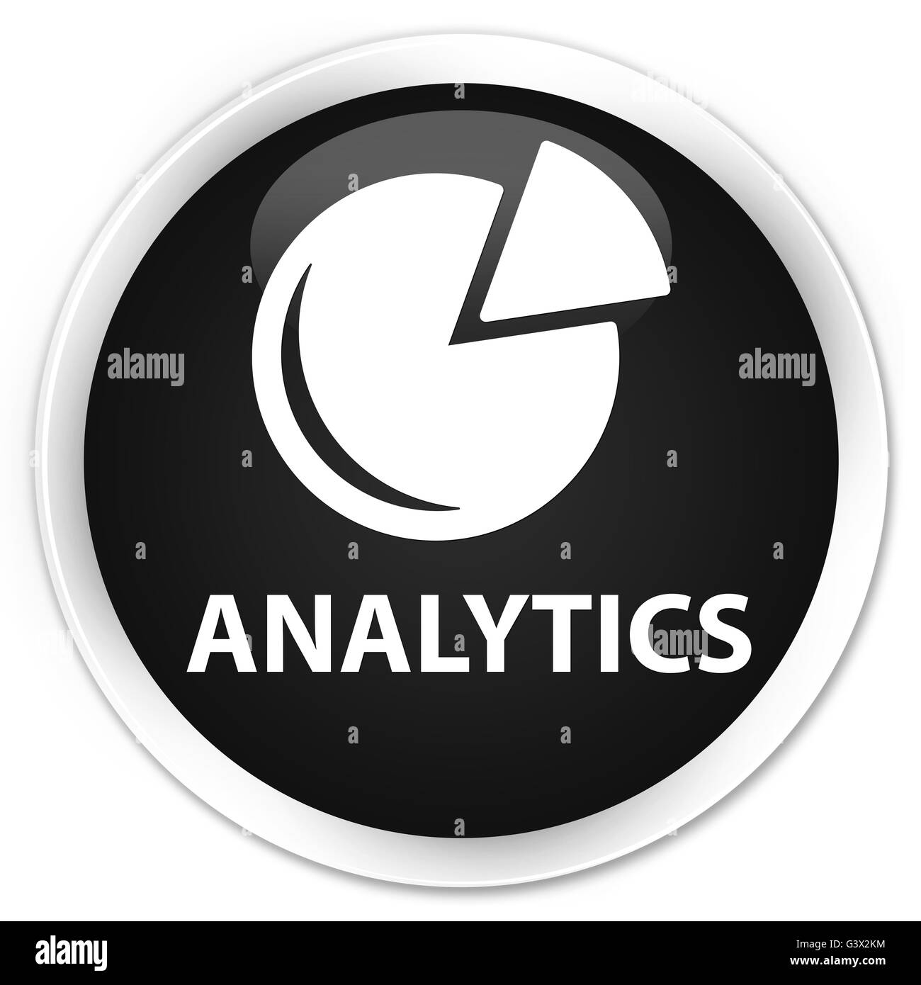 Analysis (graph icon) isolated on premium black round button abstract ...
