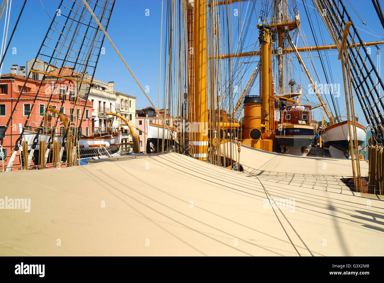 The vessel Amerigo Vespucci in Venice. It is the training-ship of the ...