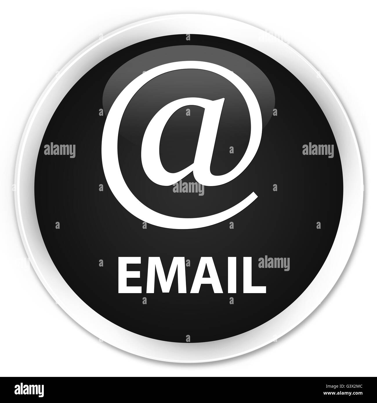 Email (address icon) isolated on premium black round button abstract ...