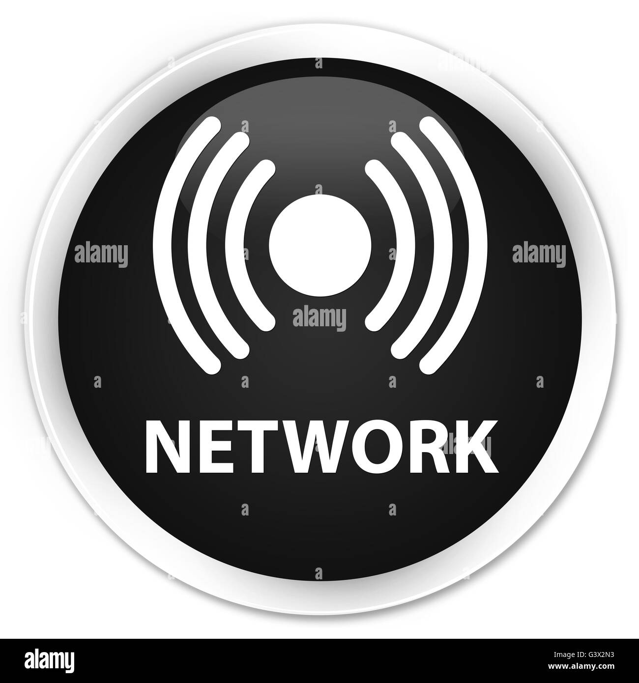 Network (signal icon) isolated on premium black round button abstract ...
