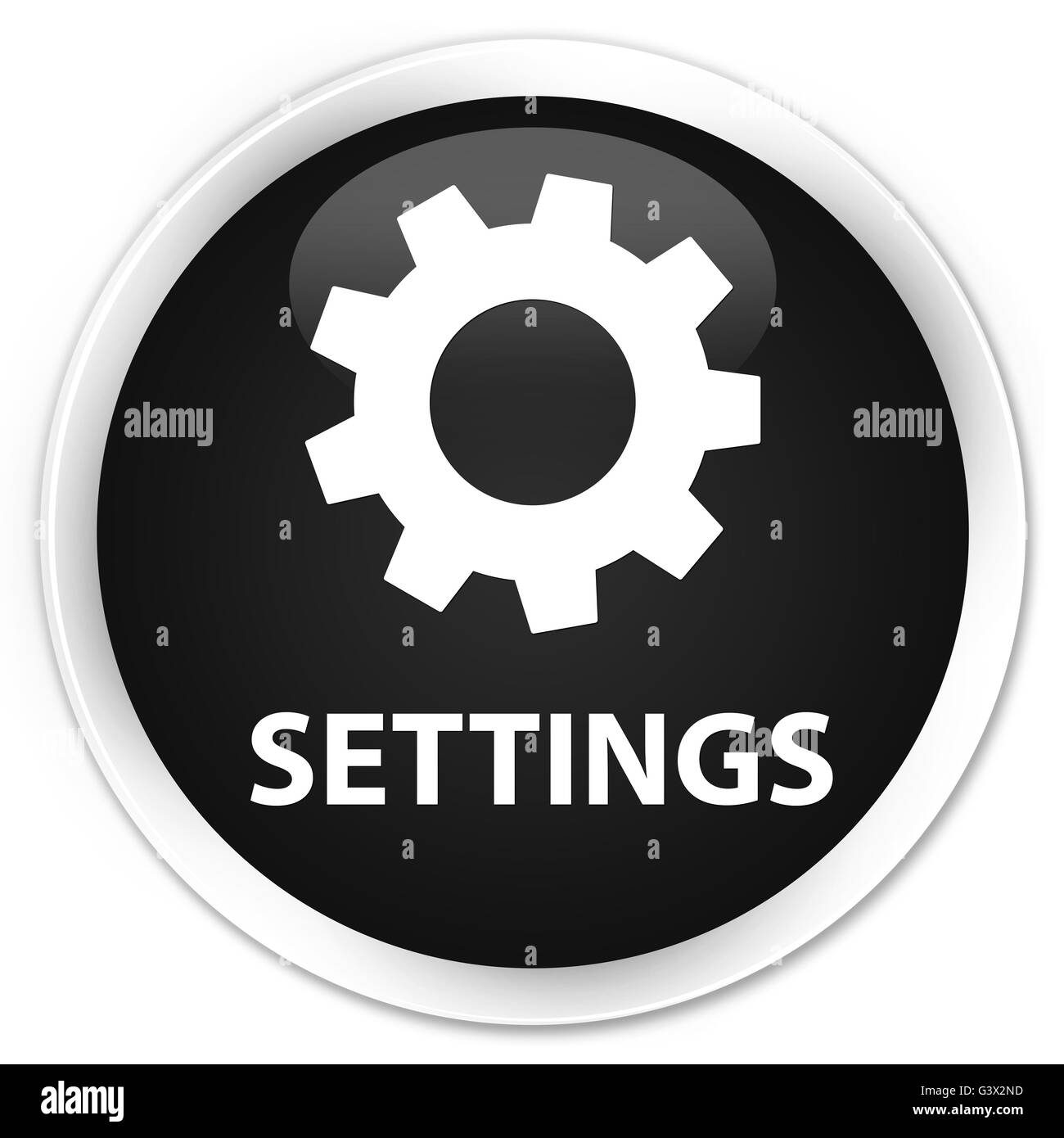 Settings isolated on premium black round button abstract illustration ...