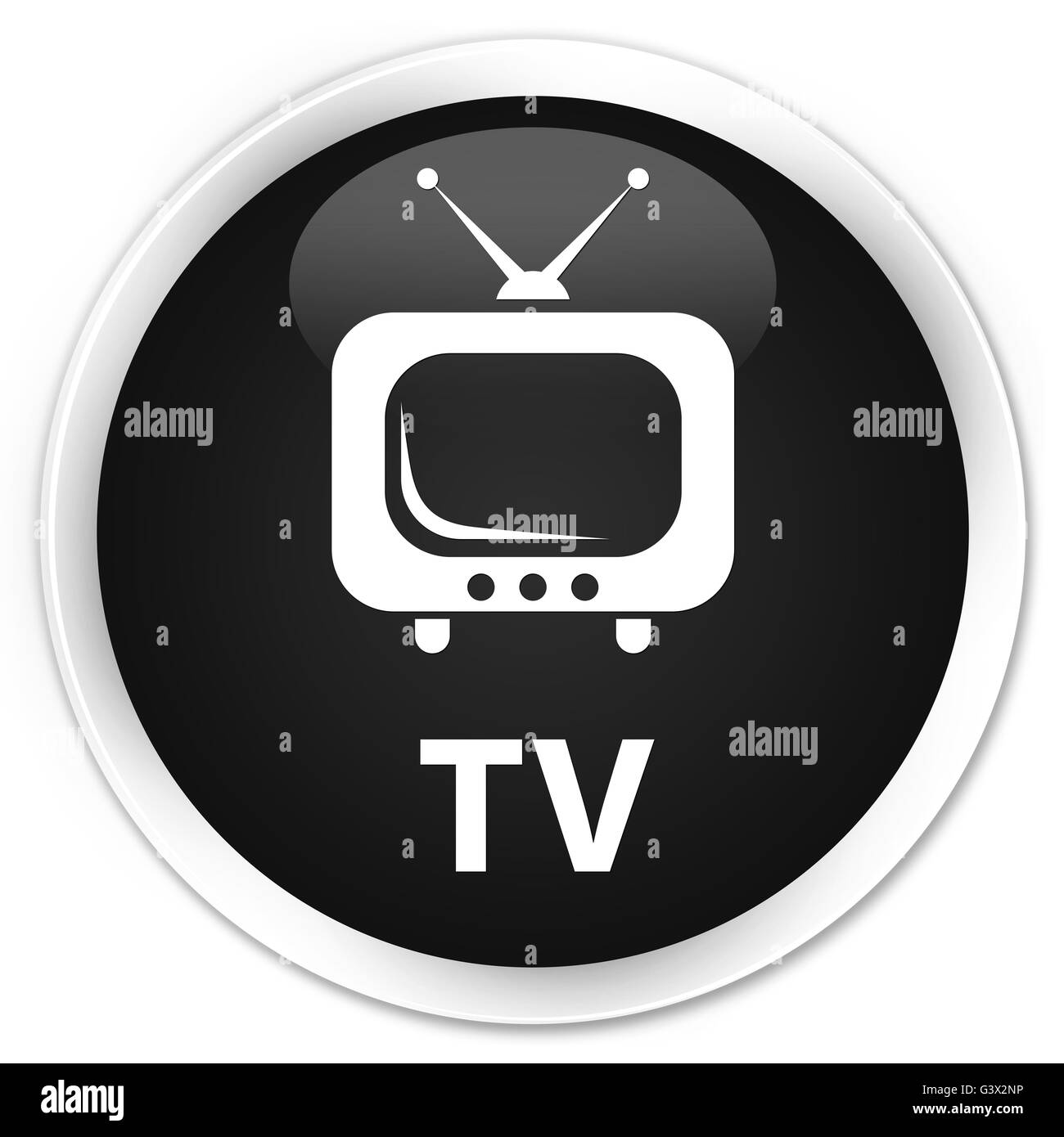 TV isolated on premium black round button abstract illustration Stock ...