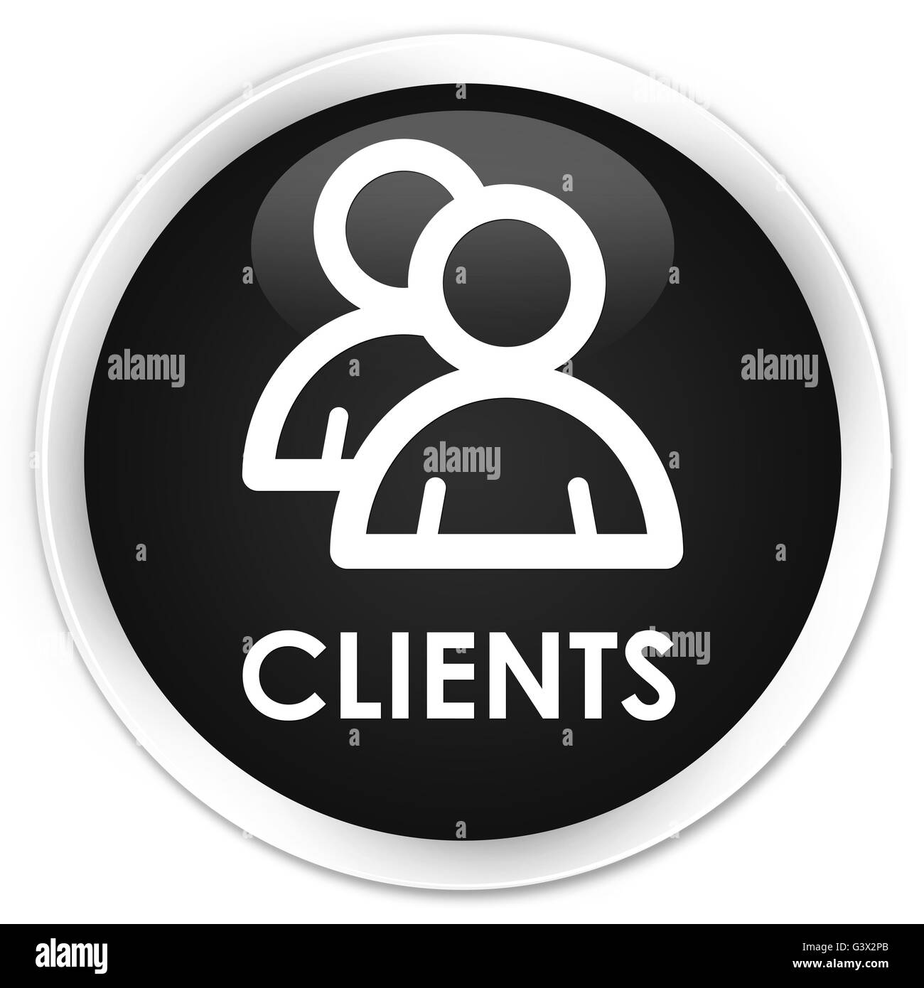 Clients (group icon) isolated on premium black round button abstract ...