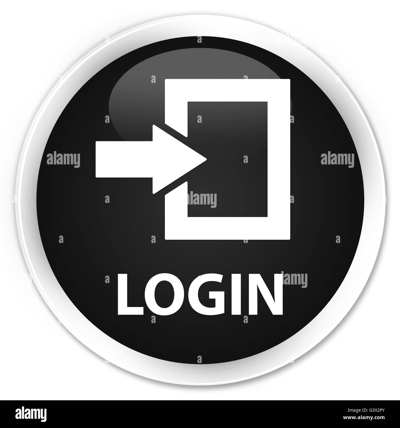 Login isolated on premium black round button abstract illustration ...