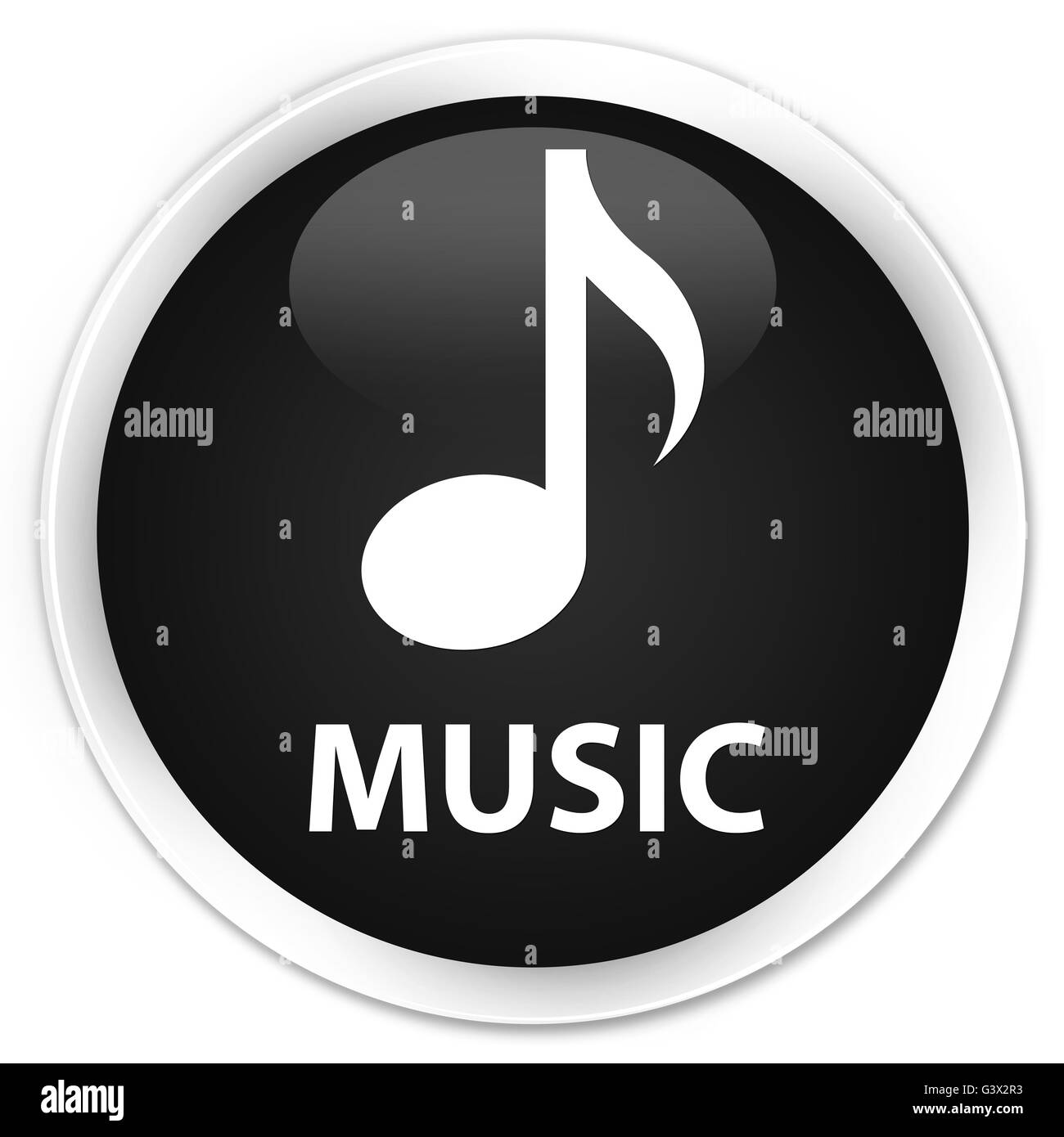Music isolated on premium black round button abstract illustration ...