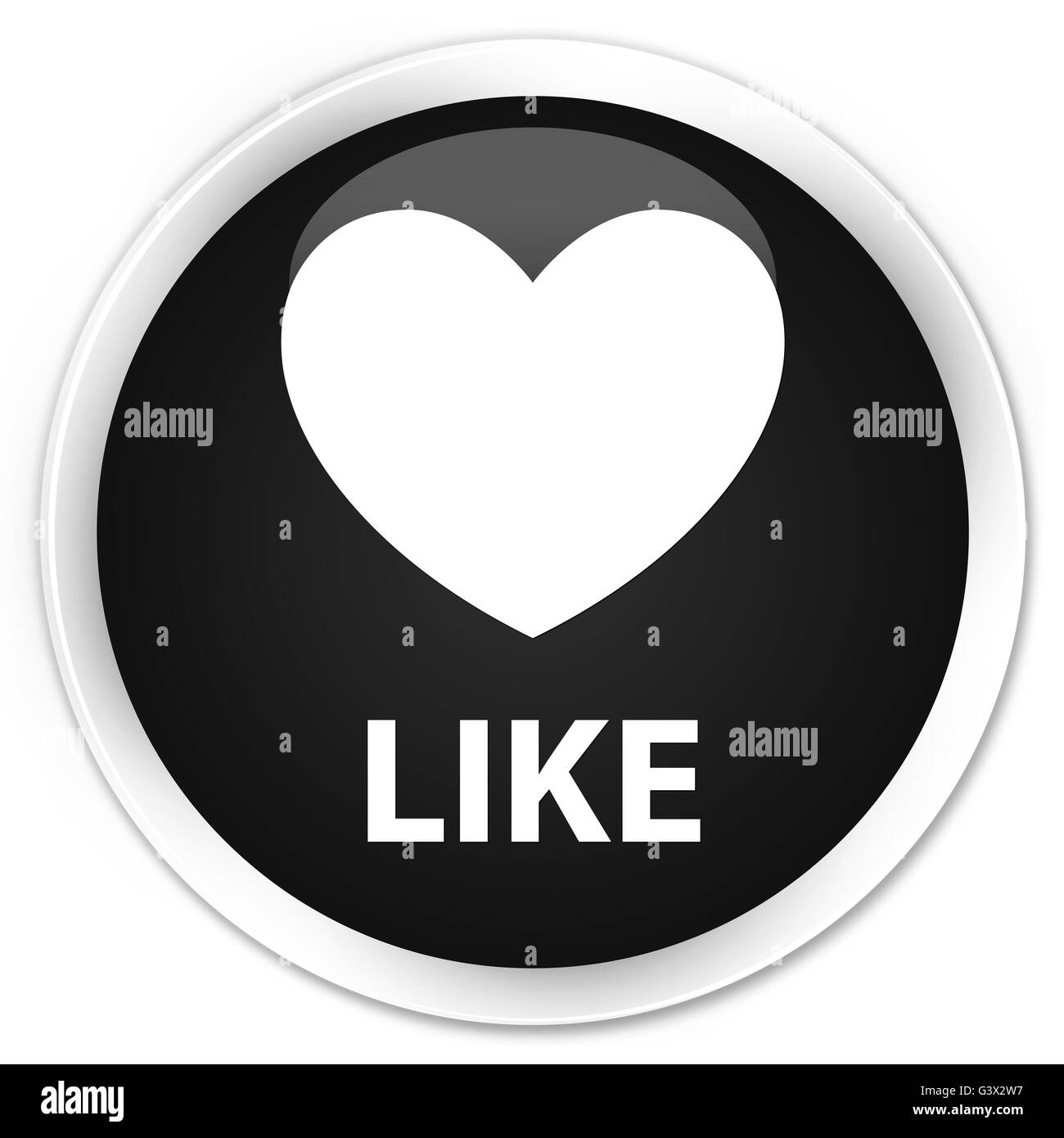 Like (heart icon) isolated on premium black round button abstract ...