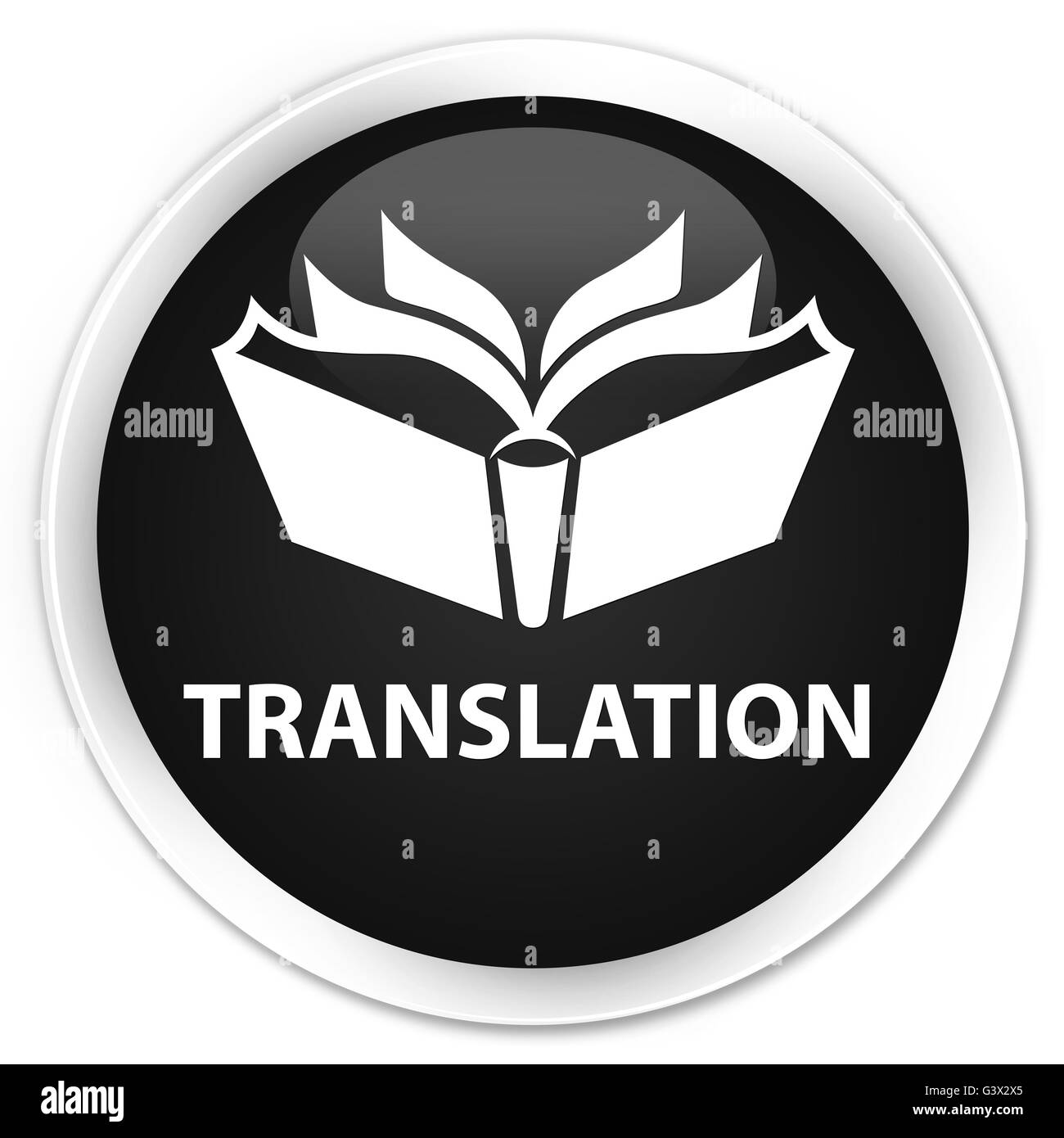 Translation isolated on premium black round button abstract ...