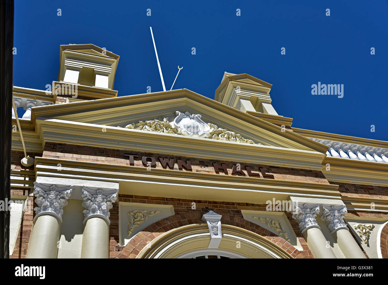 front elevation of the historic town hall at inverell, new south wales ...