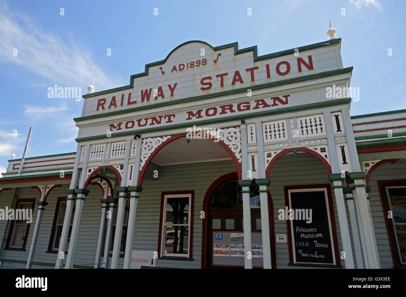 the old railway station built in 1898 at Mount Morgan, an old gold ...
