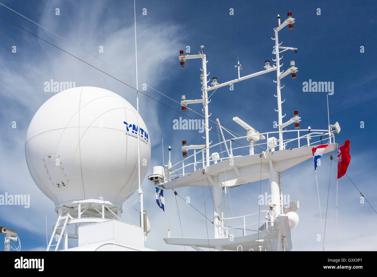 The navigation system on the Holland America cruise ship Zaandam Stock ...
