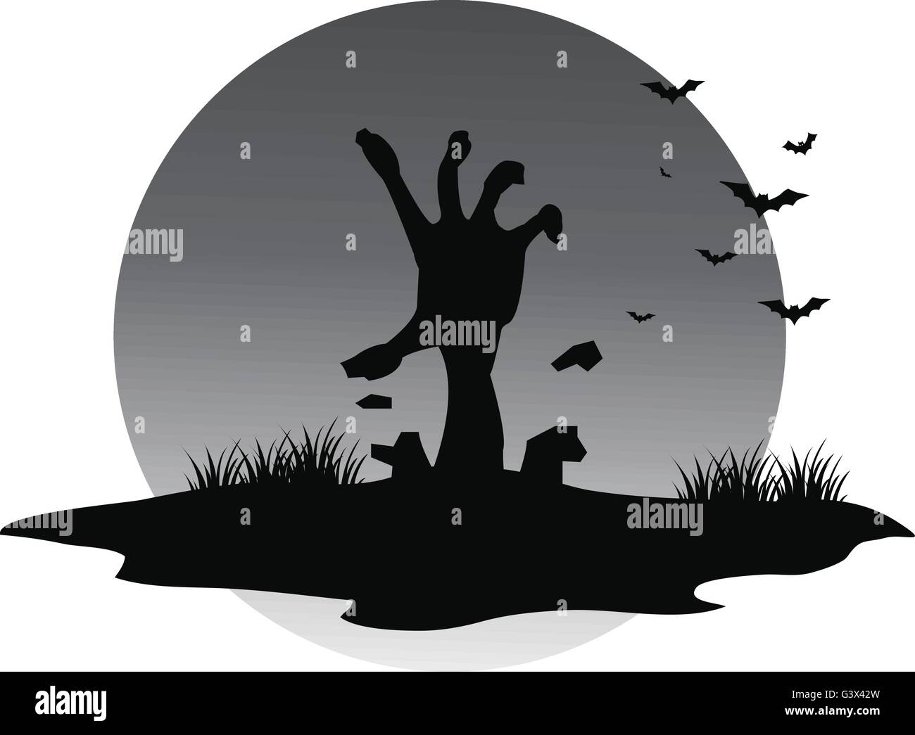 Scary halloween hand zombie of silhouette Stock Vector Image & Art - Alamy