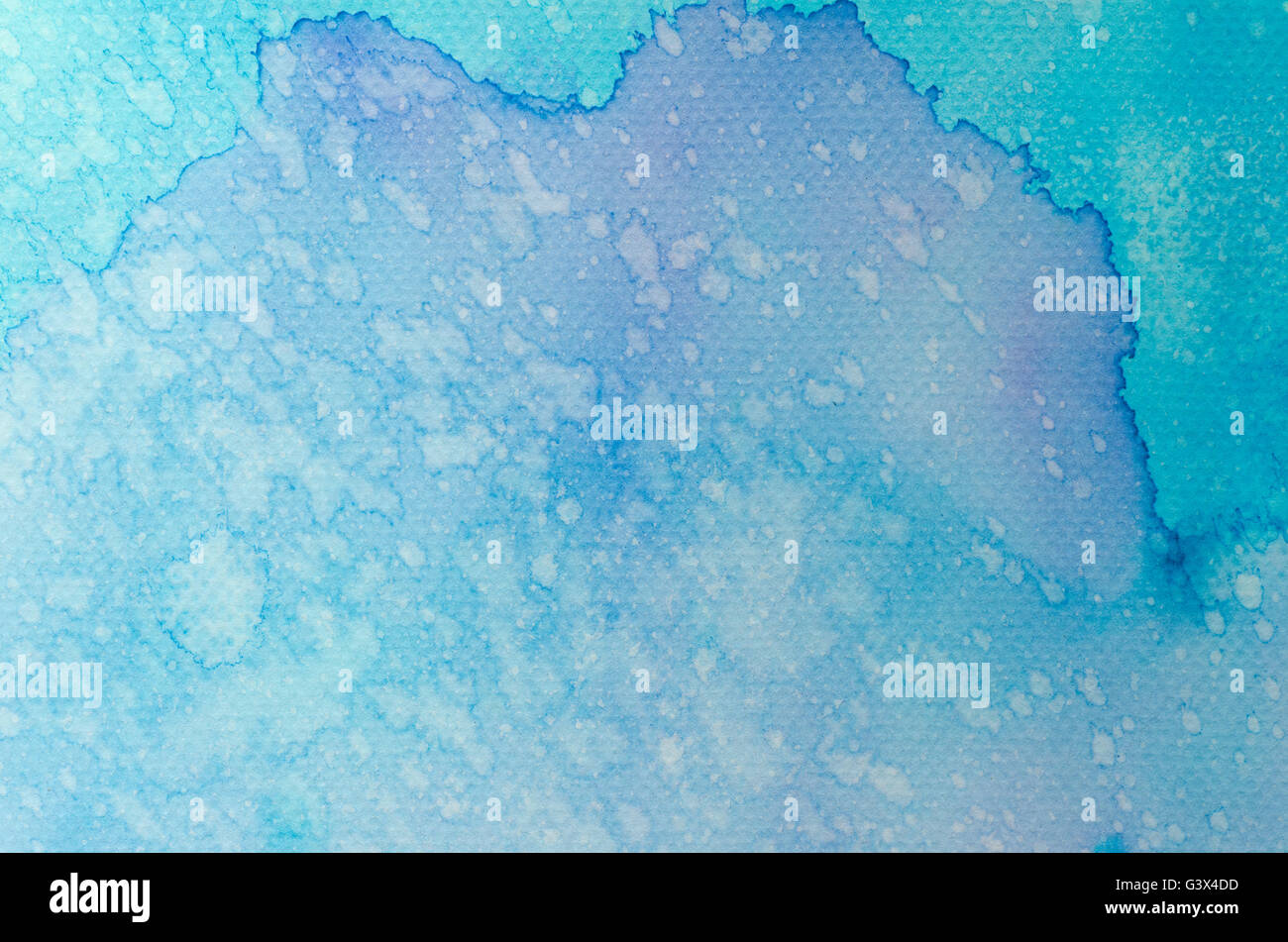 blue watercolor painted on paper background texture Stock Photo - Alamy