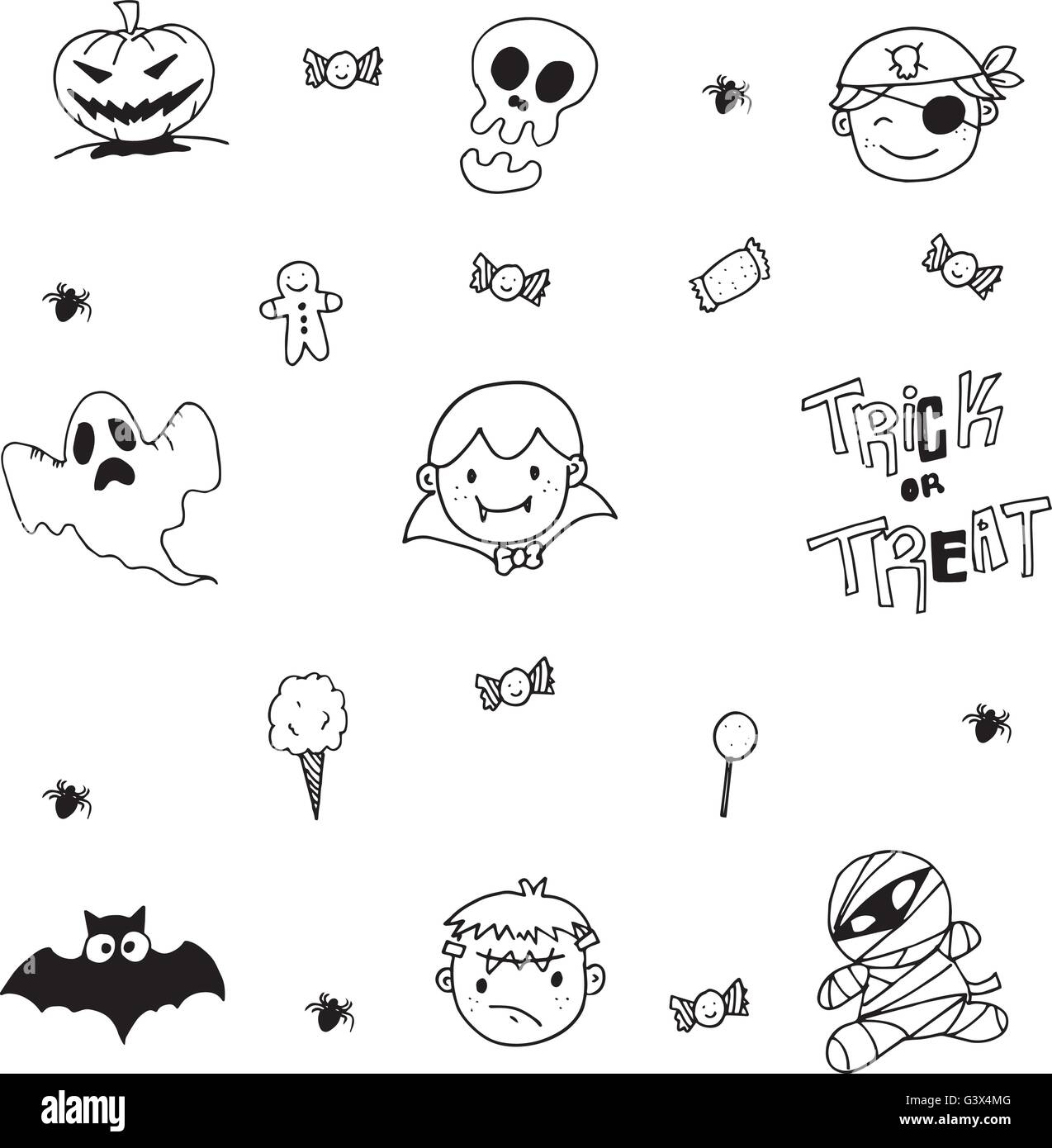 Doodle of ghost halloween Stock Vector Image & Art - Alamy