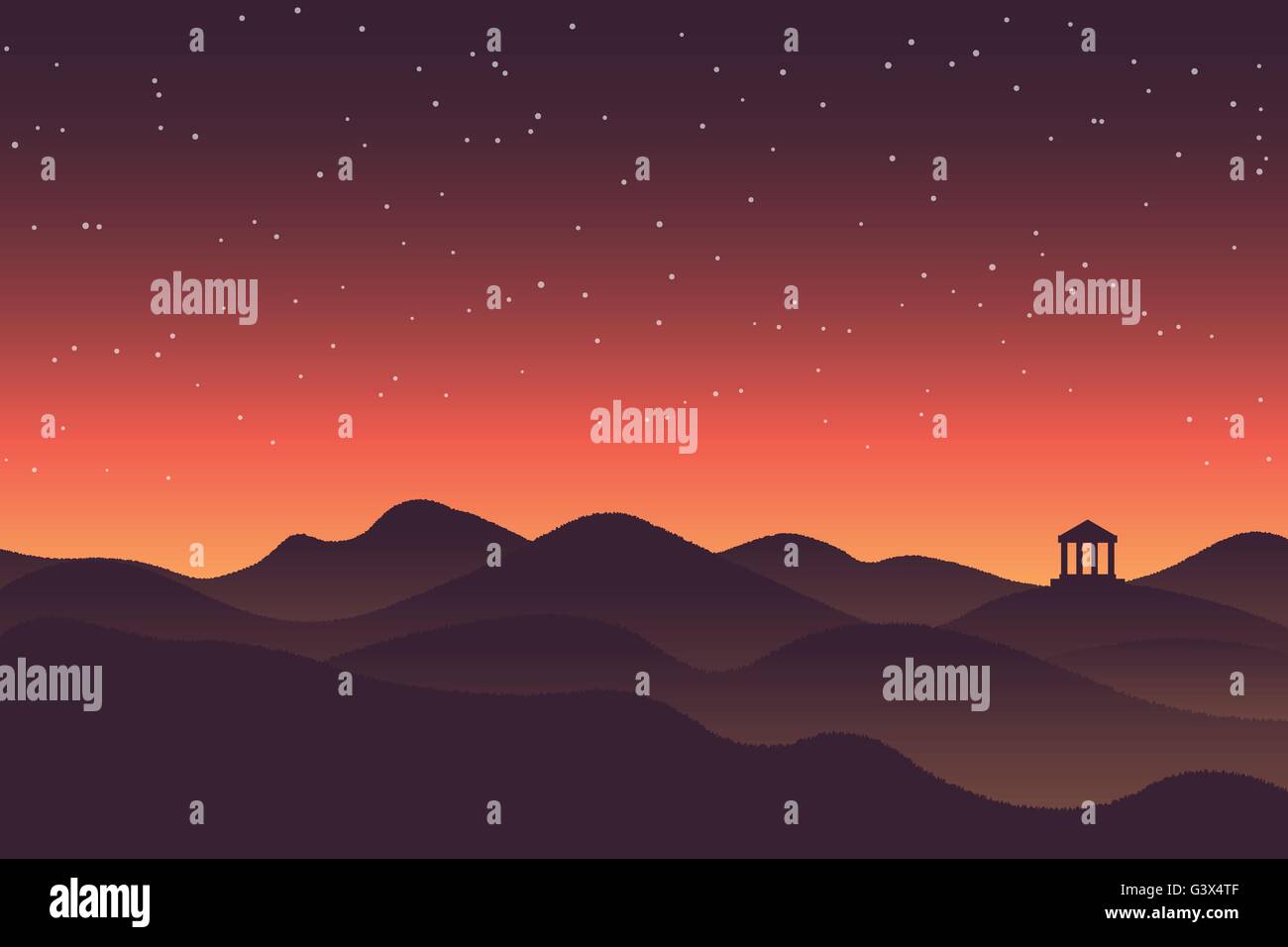 Dramatic morning view silhouette Stock Vector Images - Alamy