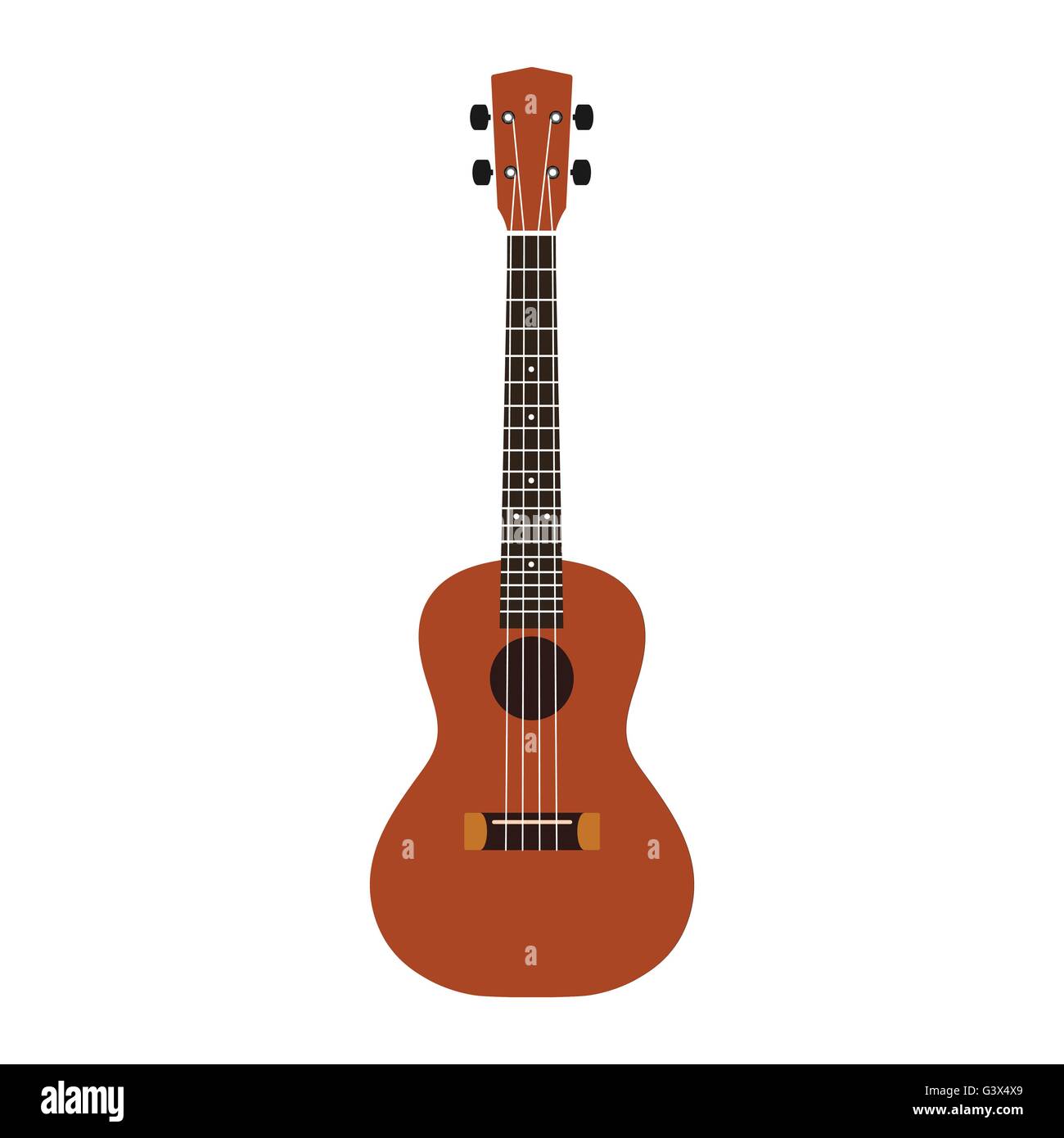 Ukulele flat design vector illustration on white background Stock ...