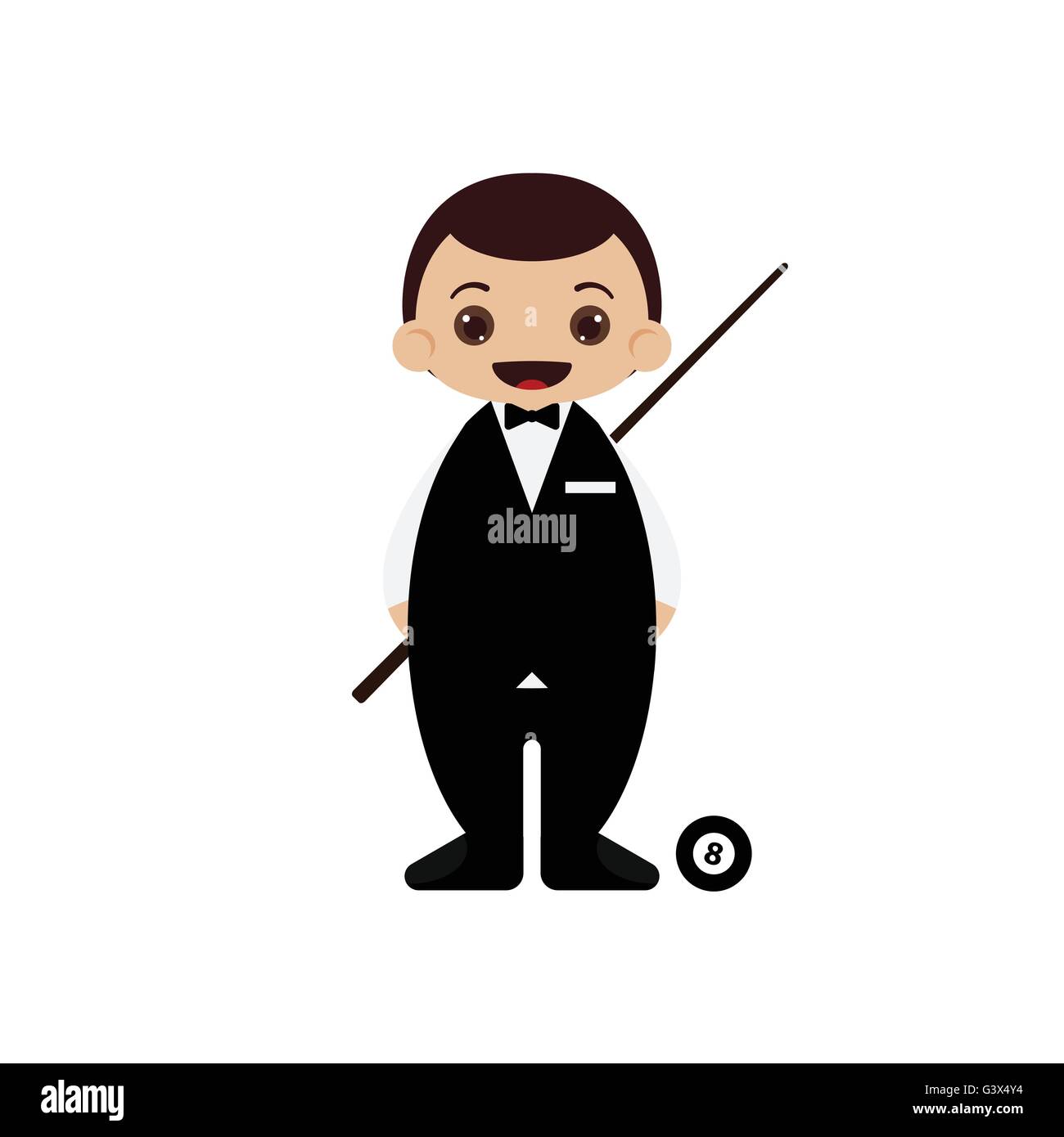 Cartoon snooker player vector illustration Stock Vector Image & Art - Alamy