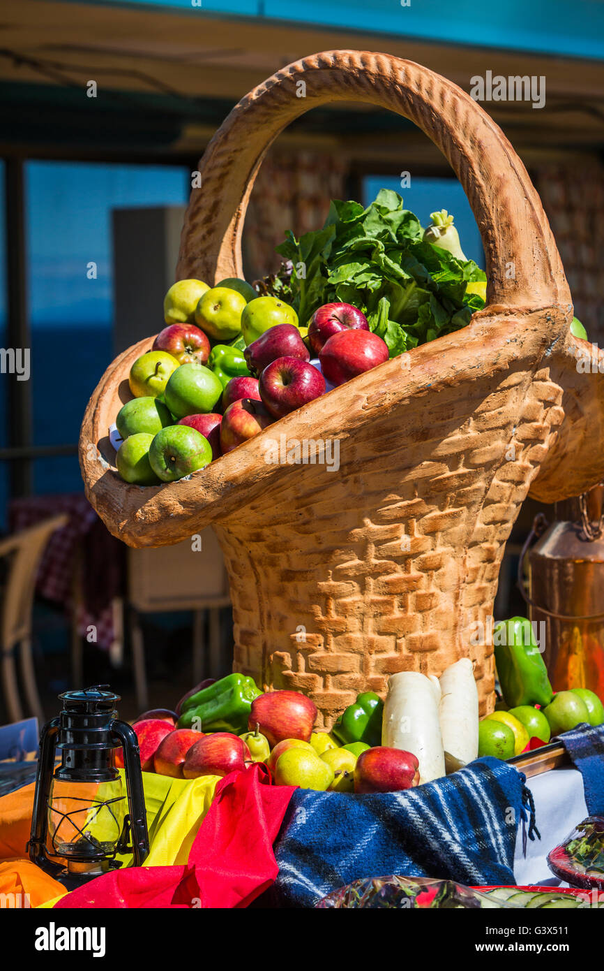 Food display on the pool deck barbecue on the Holland America cruise ...