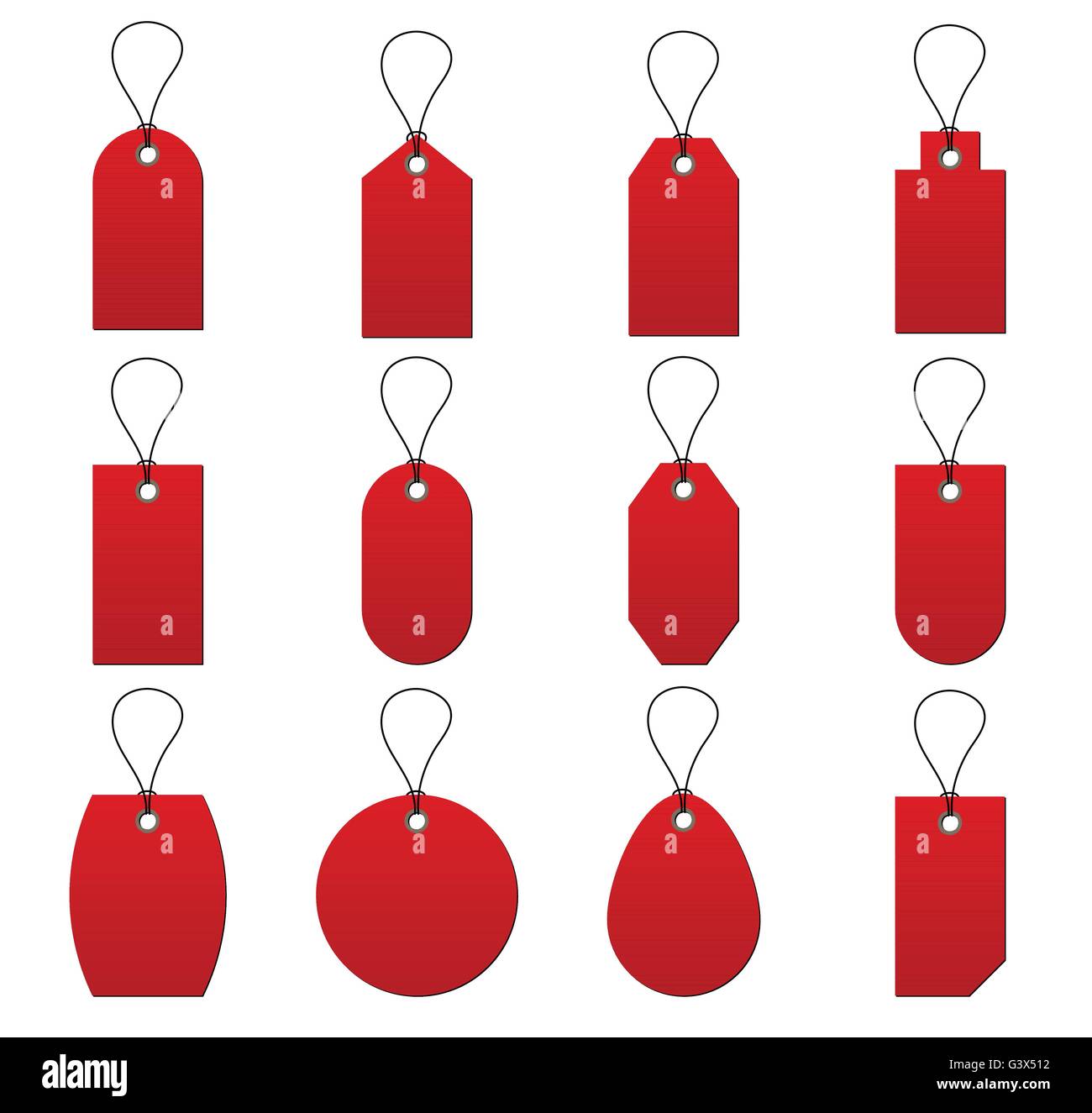 Collection of red price tag on white background Stock Vector Image ...