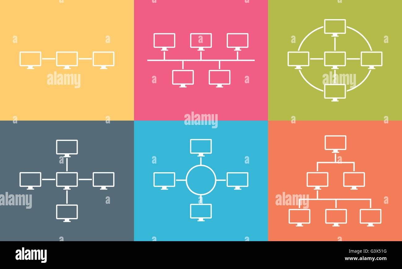 Network topology Internet connection vector illustration flat design ...