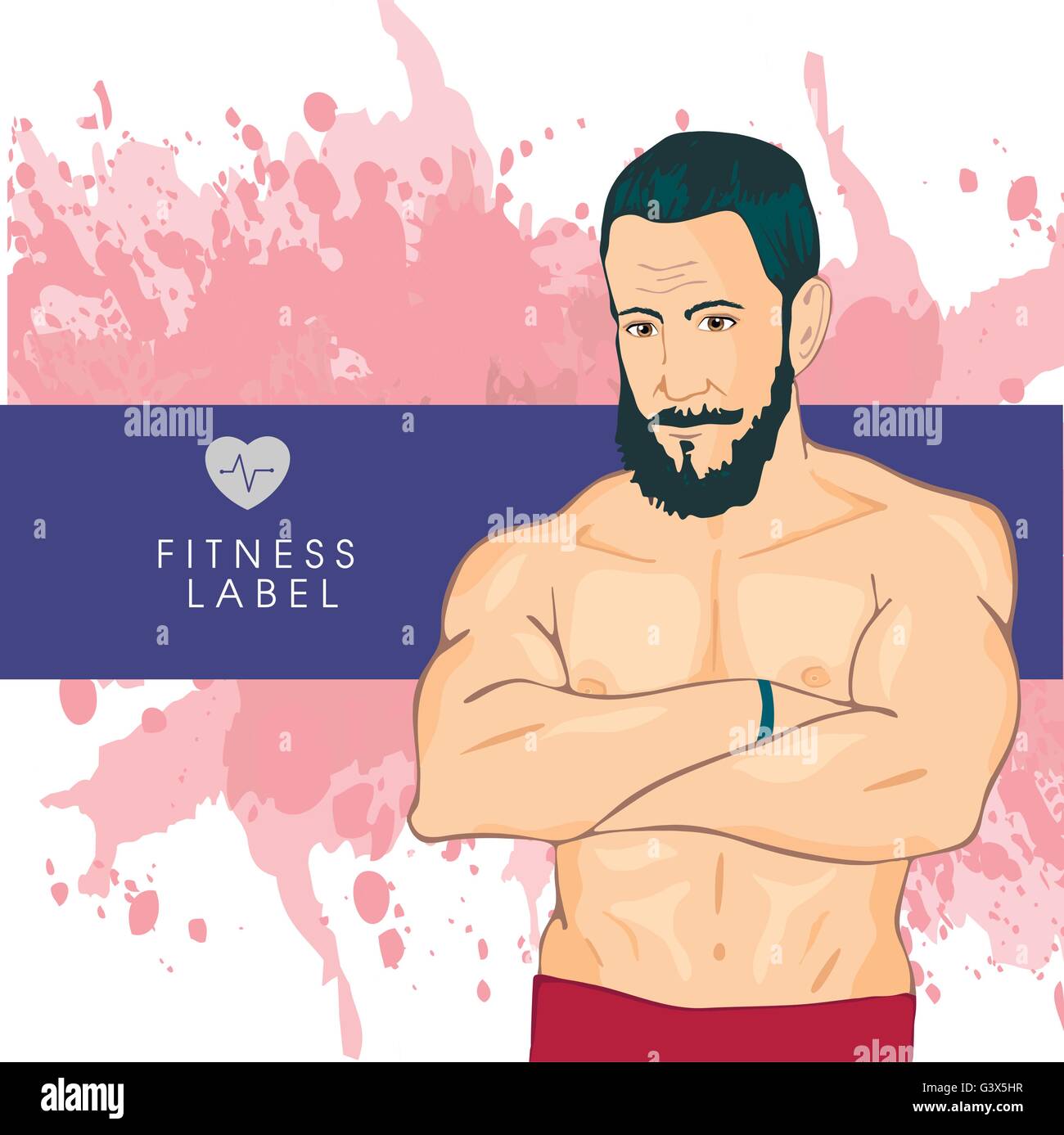 Personal fitness trainer in gym. Promotional vector illustration of ...