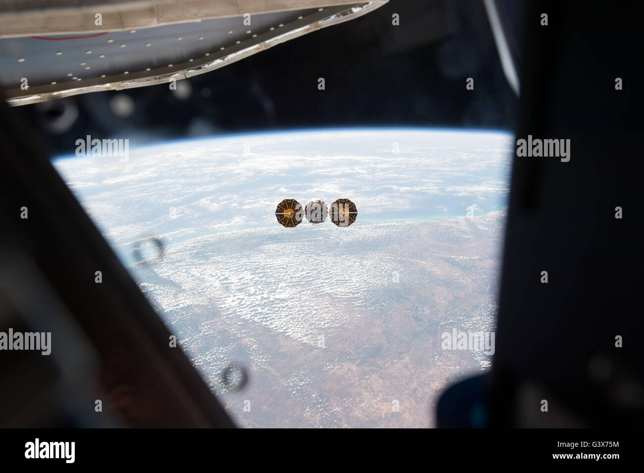 The Orbital ATK Cygnus cargo vehicle floats away from the International ...