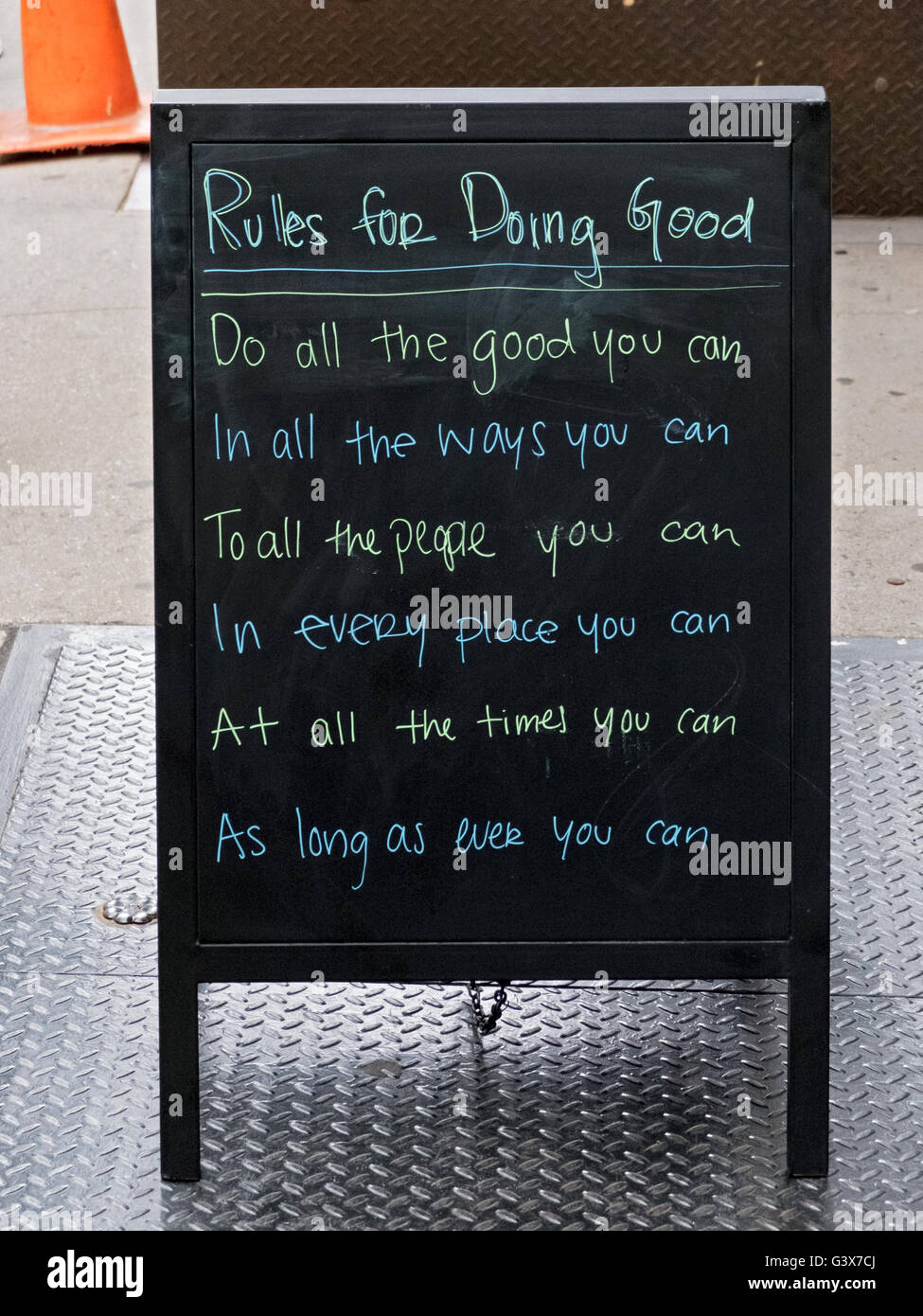 A sign outside a shop on Bleeker Street in the West Village in ...