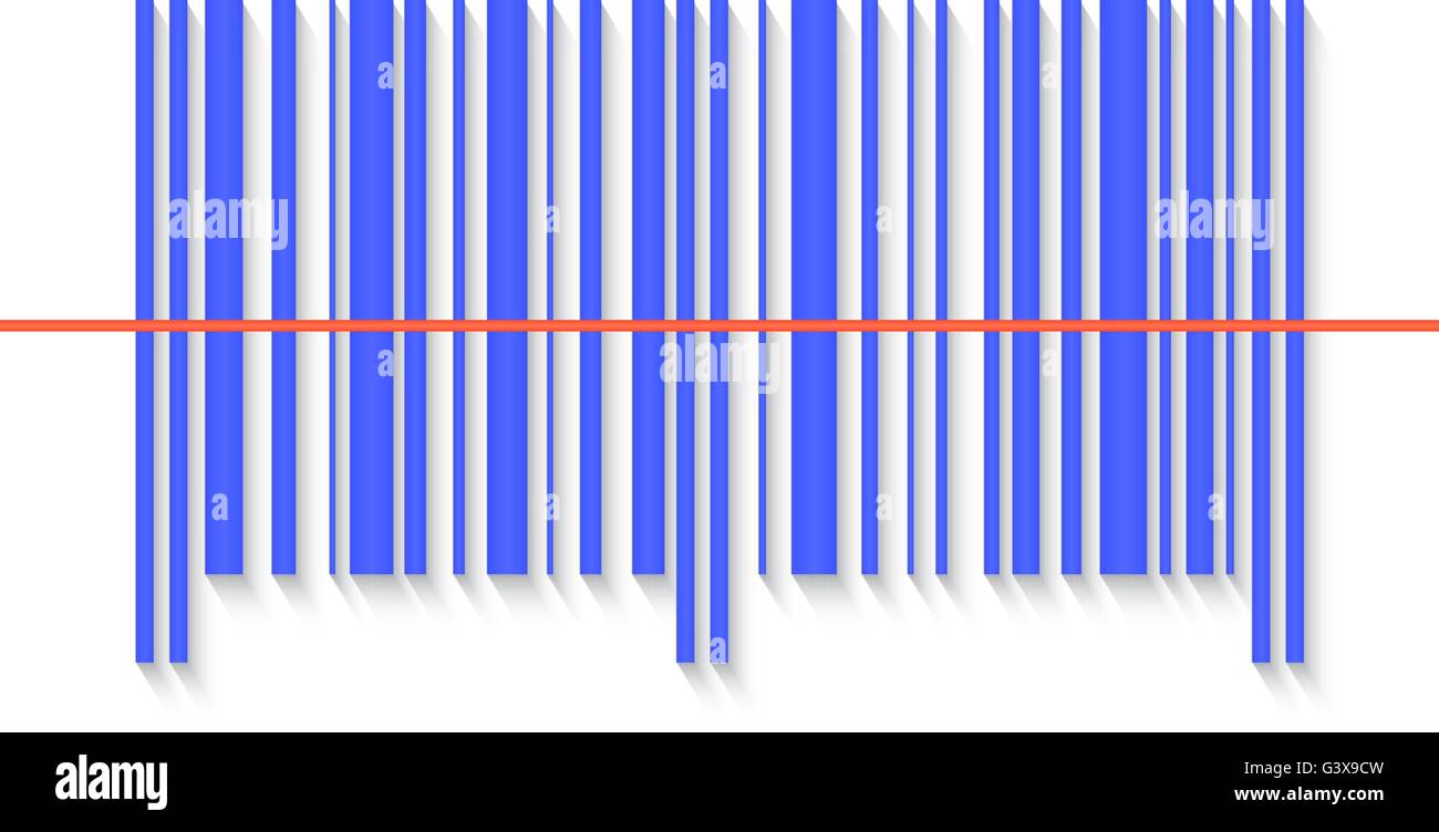 Scanning bar code red laser line Stock Vector Image & Art - Alamy