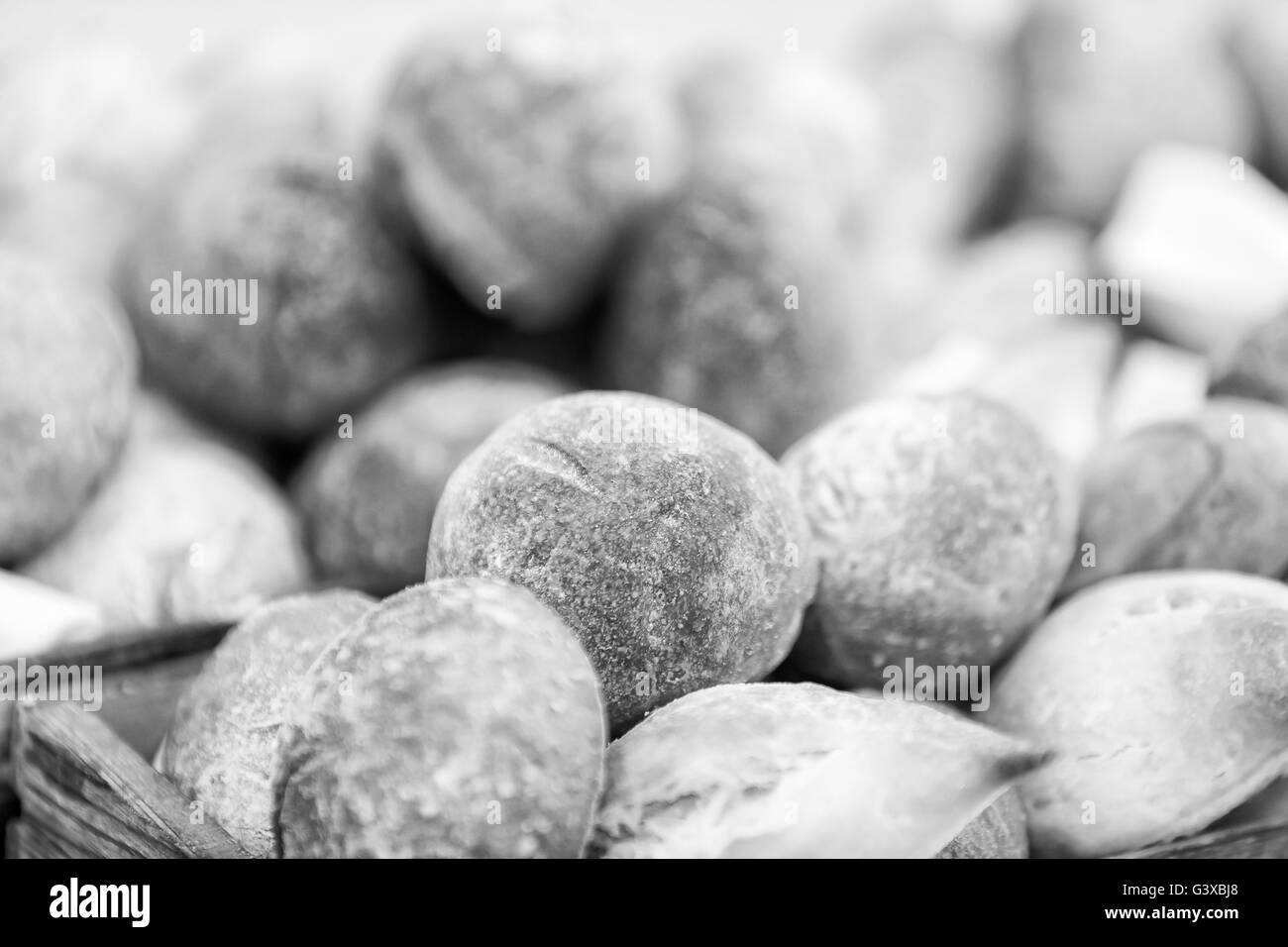 A Selection Of Rustic Bread Rolls From Buffet Stock Photo - Alamy