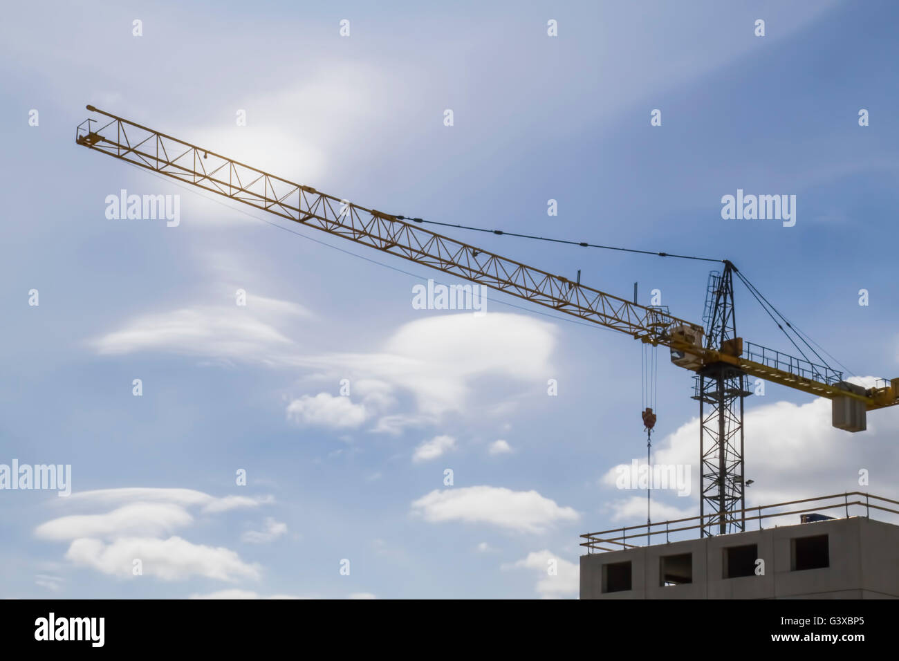 Crane and building construction site Stock Photo - Alamy