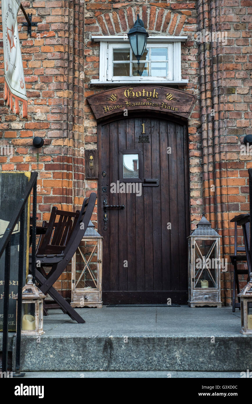 Door of a traditional pub in Gdansk Stock Photo - Alamy