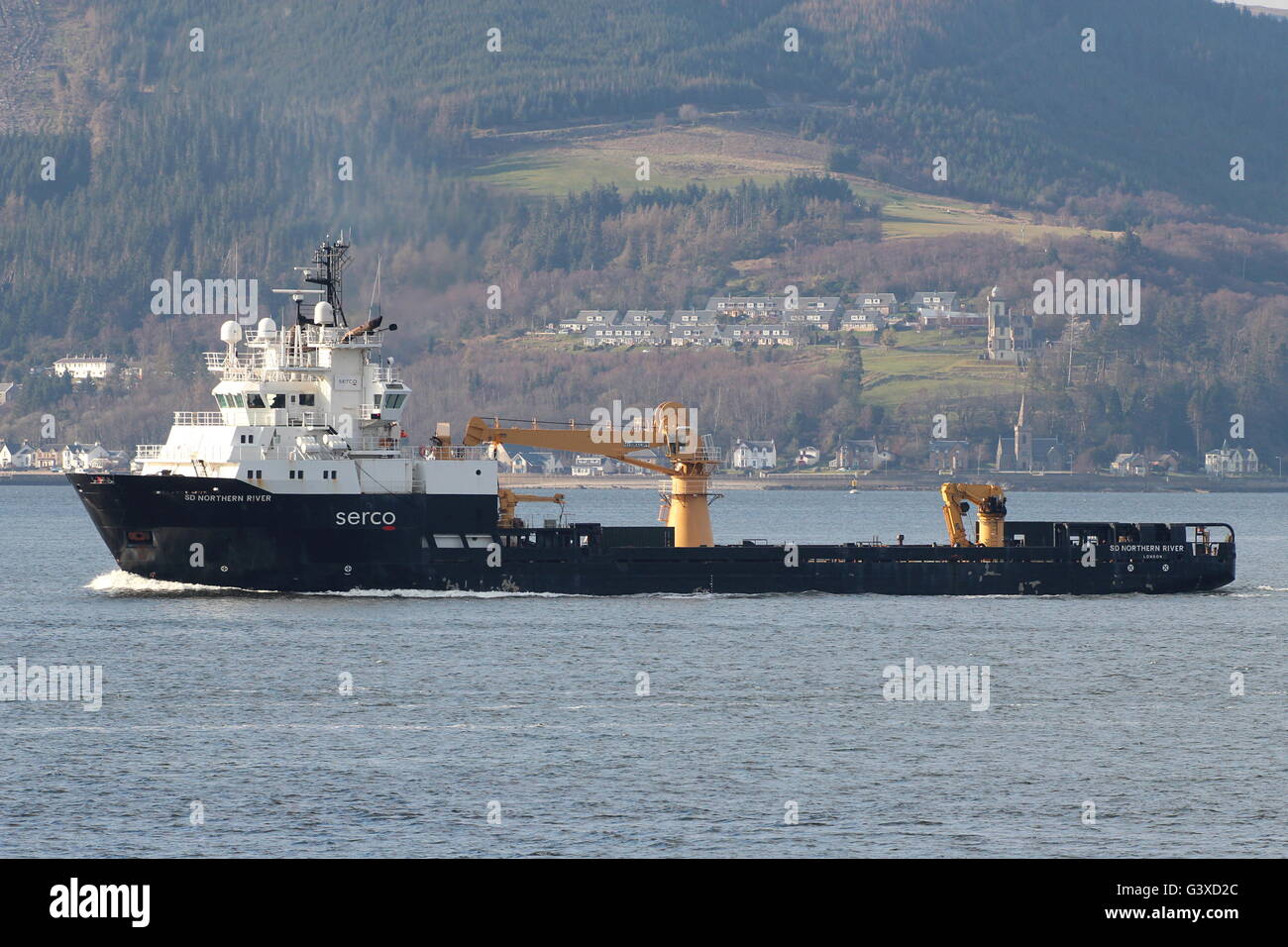 SD Northern River, a multi-purpose auxiliary vessel operated by Serco ...