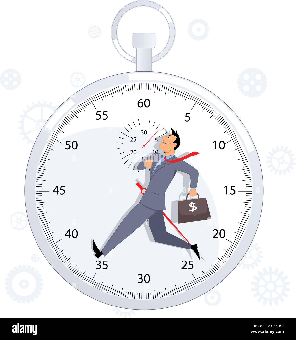 Time management. Energetic businessman marching with a stop-watch on ...