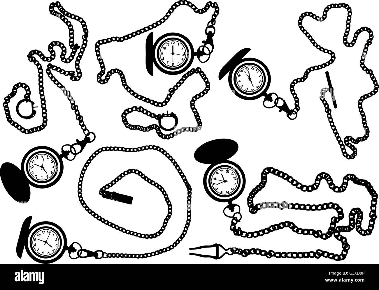 Watches chain Black and White Stock Photos & Images - Alamy