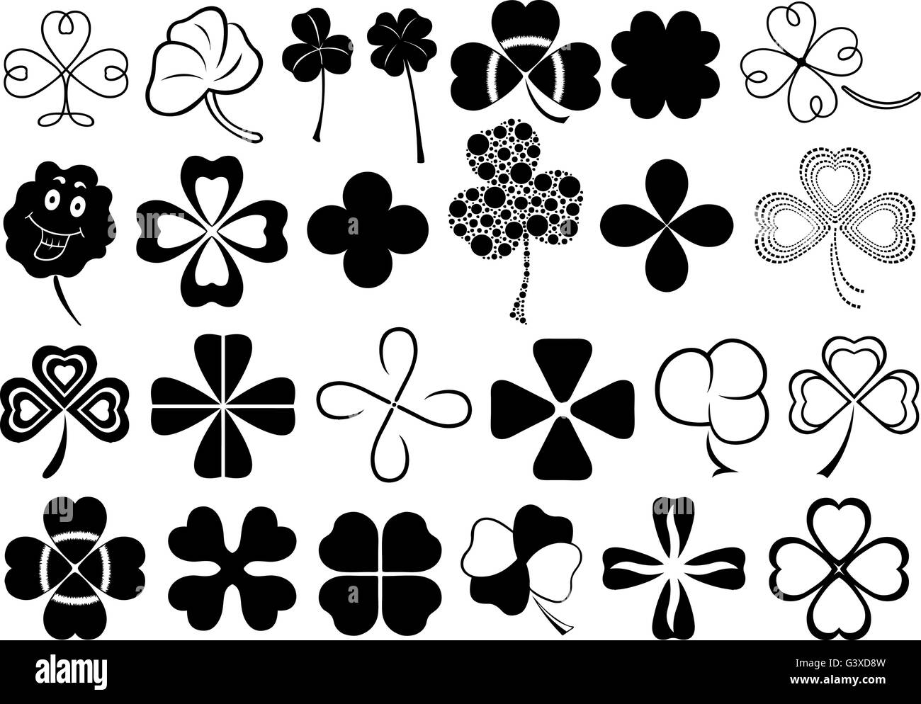 Set of different clovers set Stock Vector Image & Art - Alamy