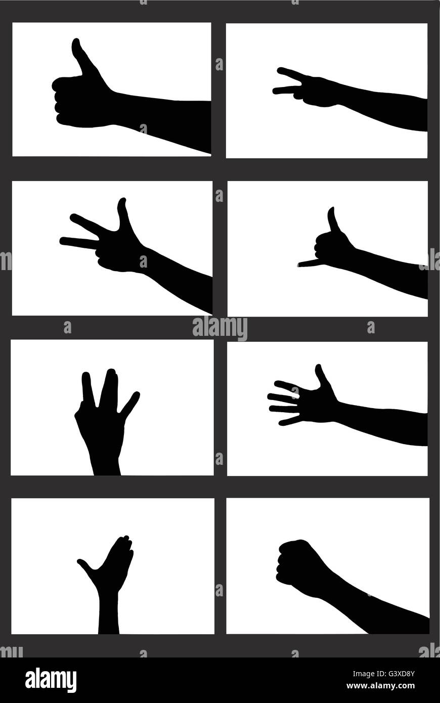 Hand signs silhouette Stock Vector Image & Art - Alamy